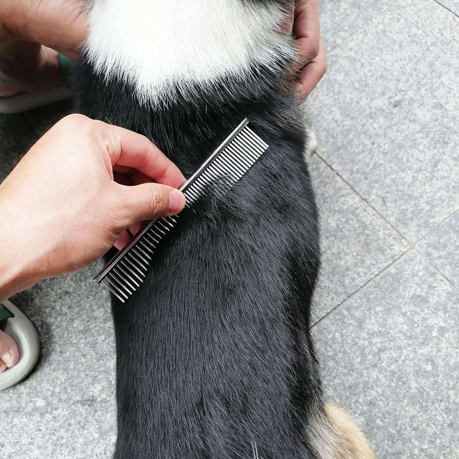 Dual-Sided Dog Hair Comb Stripper & Stainless Steel Dematting Tool ...