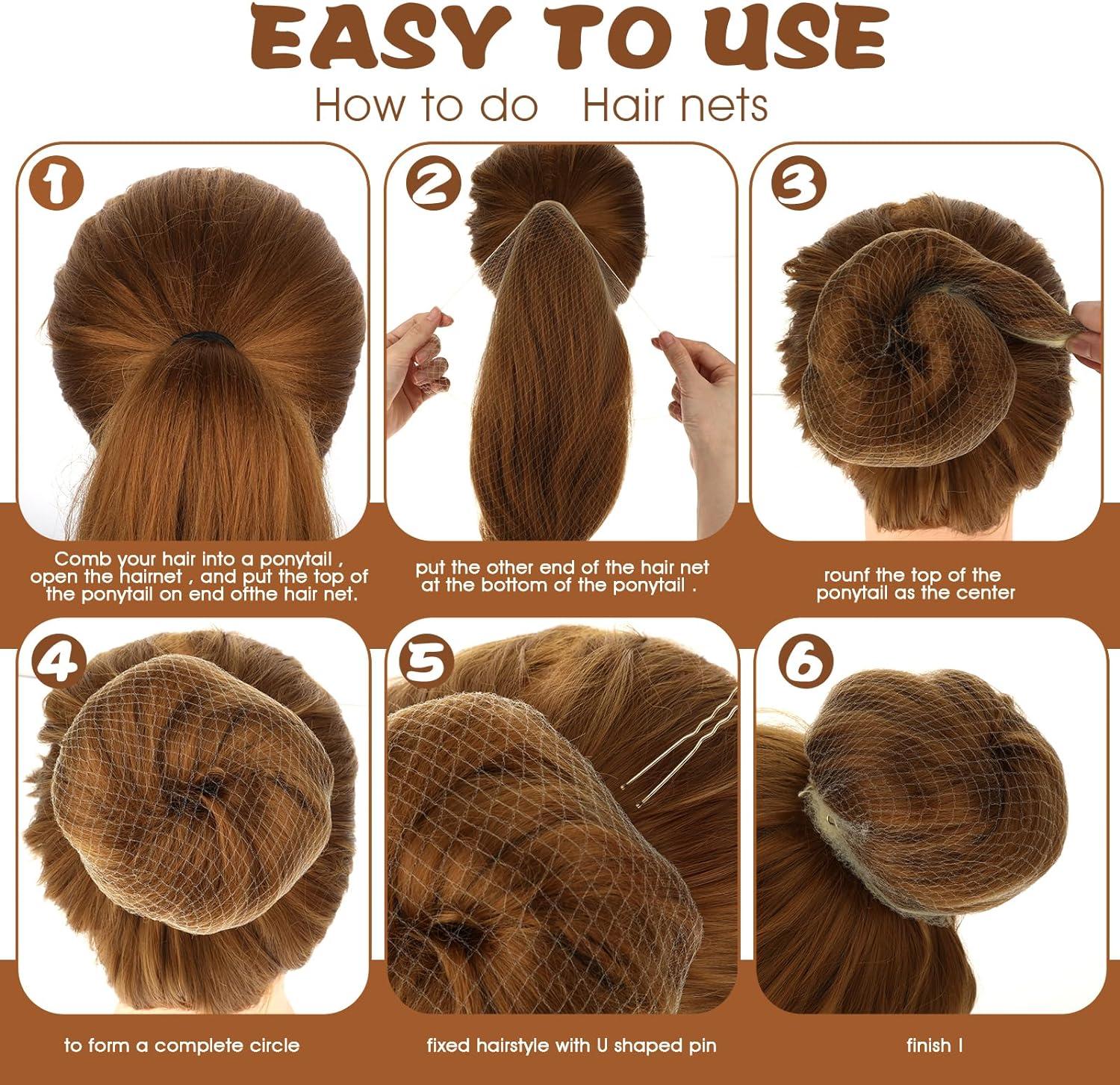 Abeillo Ballet Hair Net Hairnets for Dance Buns 20 Pcs 50 Cm Individual ...