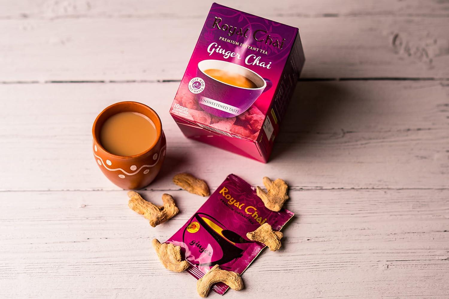 Royal Chai Ginger Instant Indian Tea 10 Count - Unsweetened | Pack of 1 ...