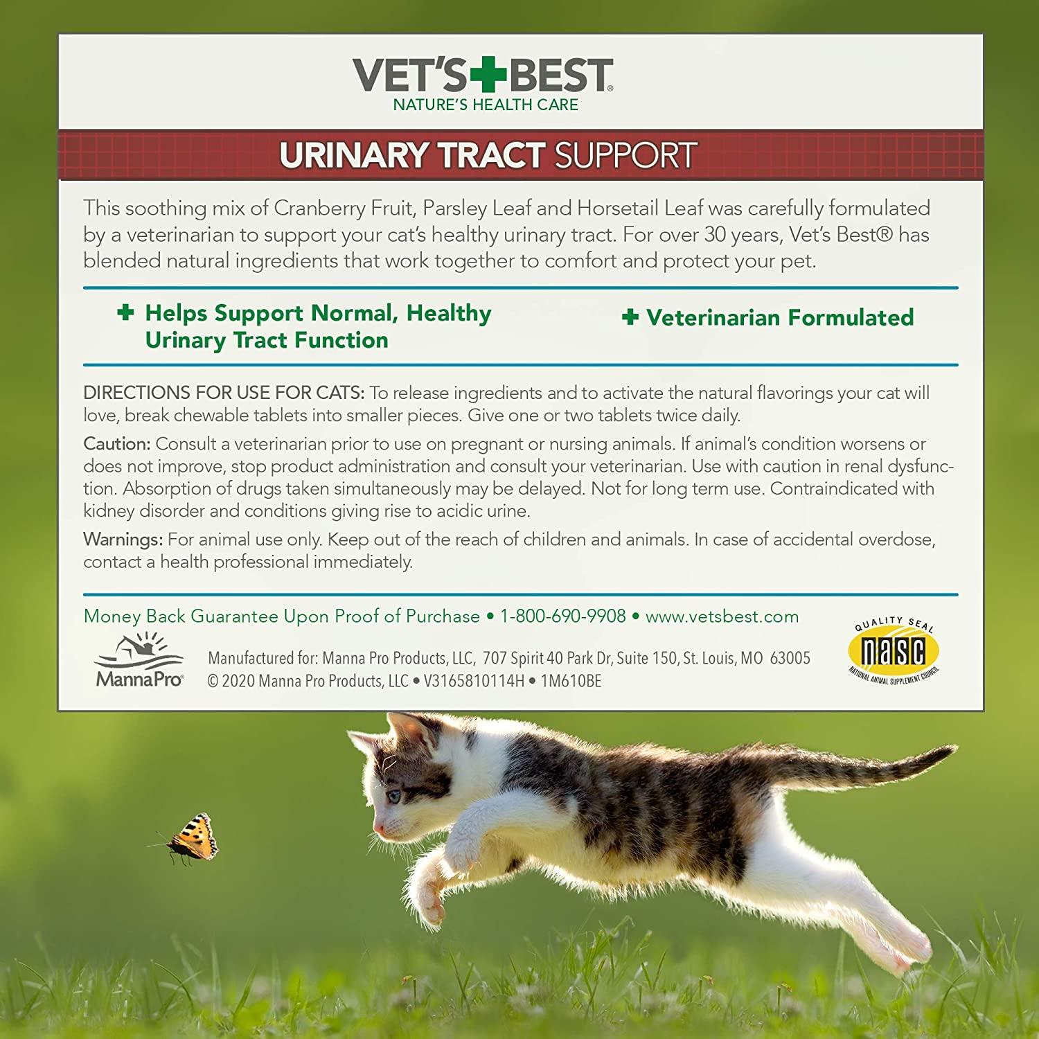 Vet's Best Cat Urinary Tract Support Chewables - Promotes Healthy ...