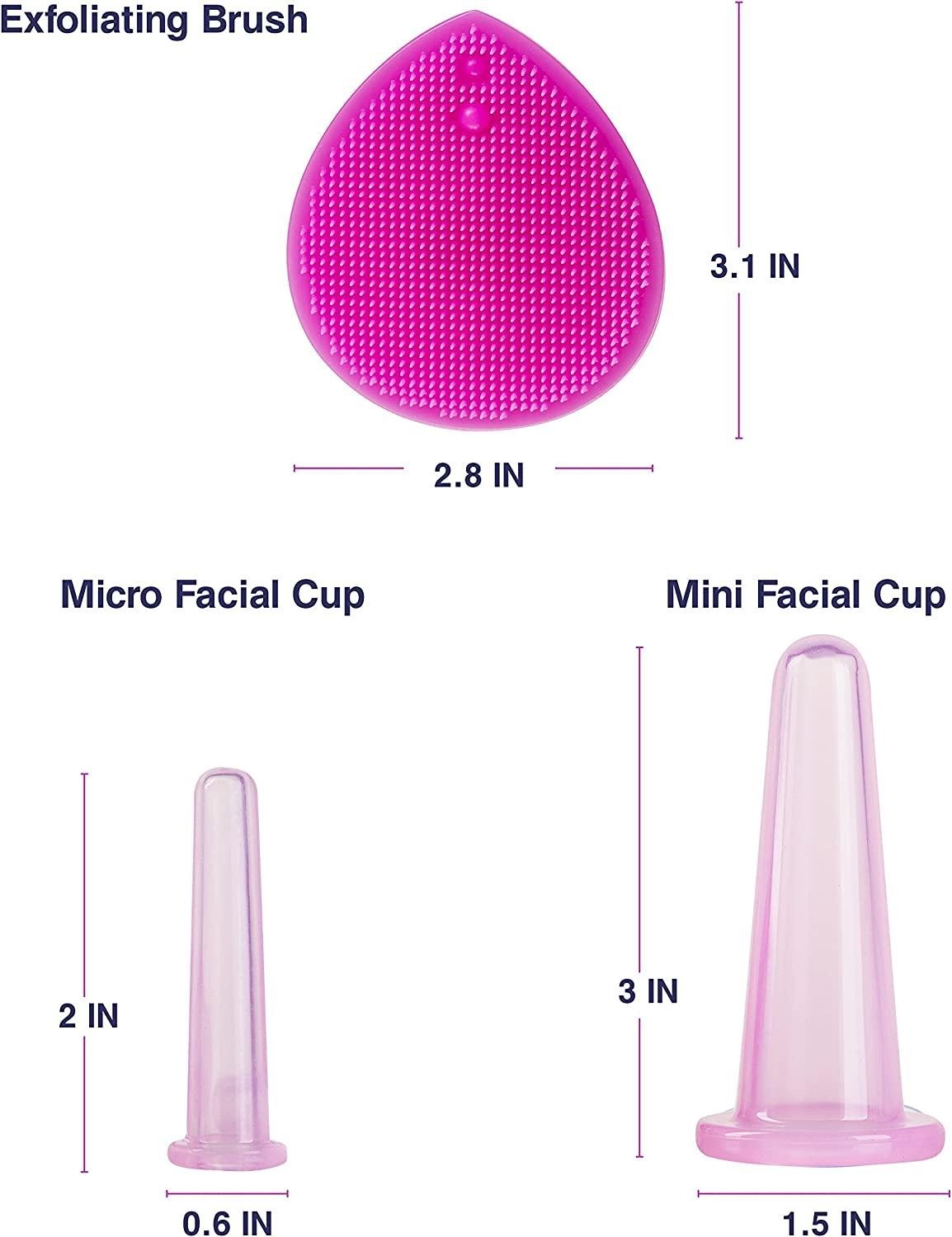 Sandine Pink Cupping Therapy Set for Facial Contouring and Cellulite ...