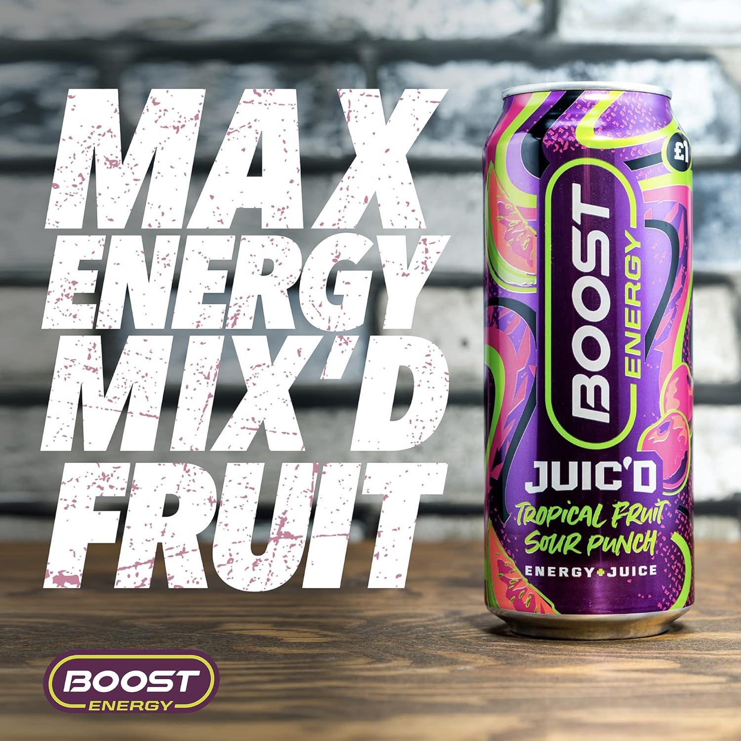 Boost Juic'd Energy Drink Tropical Fruit Sour Punch 500ml x 12 pack ...