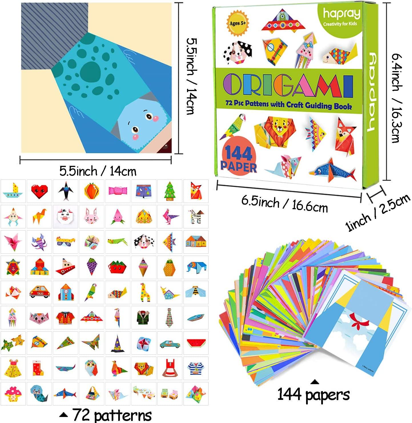 Hapray Origami Kit: 144 Sheets Origami Paper for Kids - 72 Patterns ...