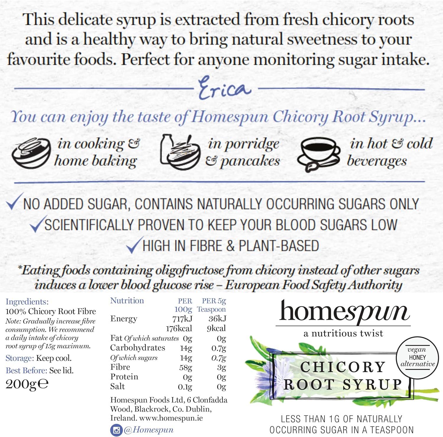 Homespun Chicory Root Syrup - Keto & Low Carb Sweetener - Vegan Honey ...