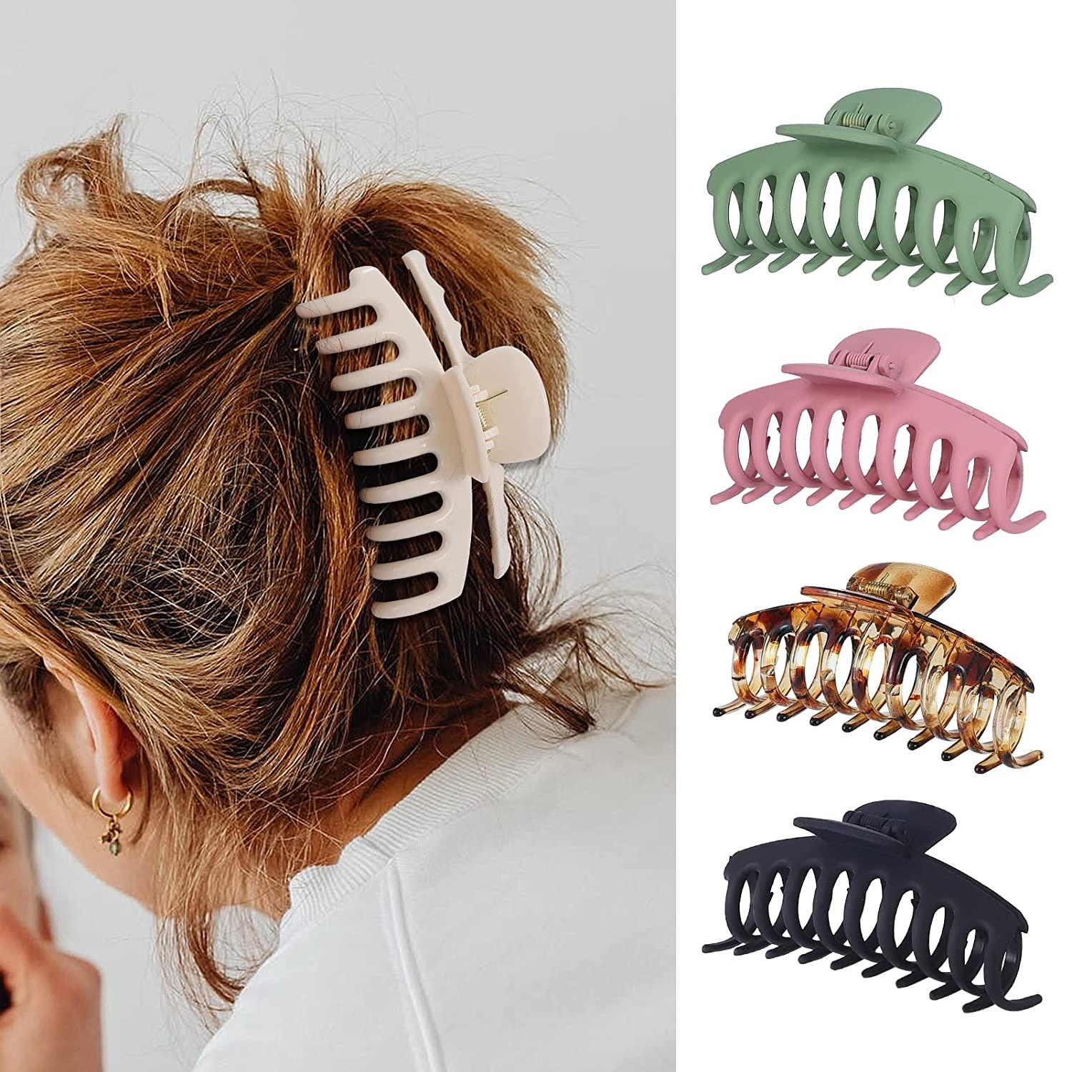 Large Clips Hairpin Claw Clips 8 Pack, Hair Clips Jaw Clips for Women ...