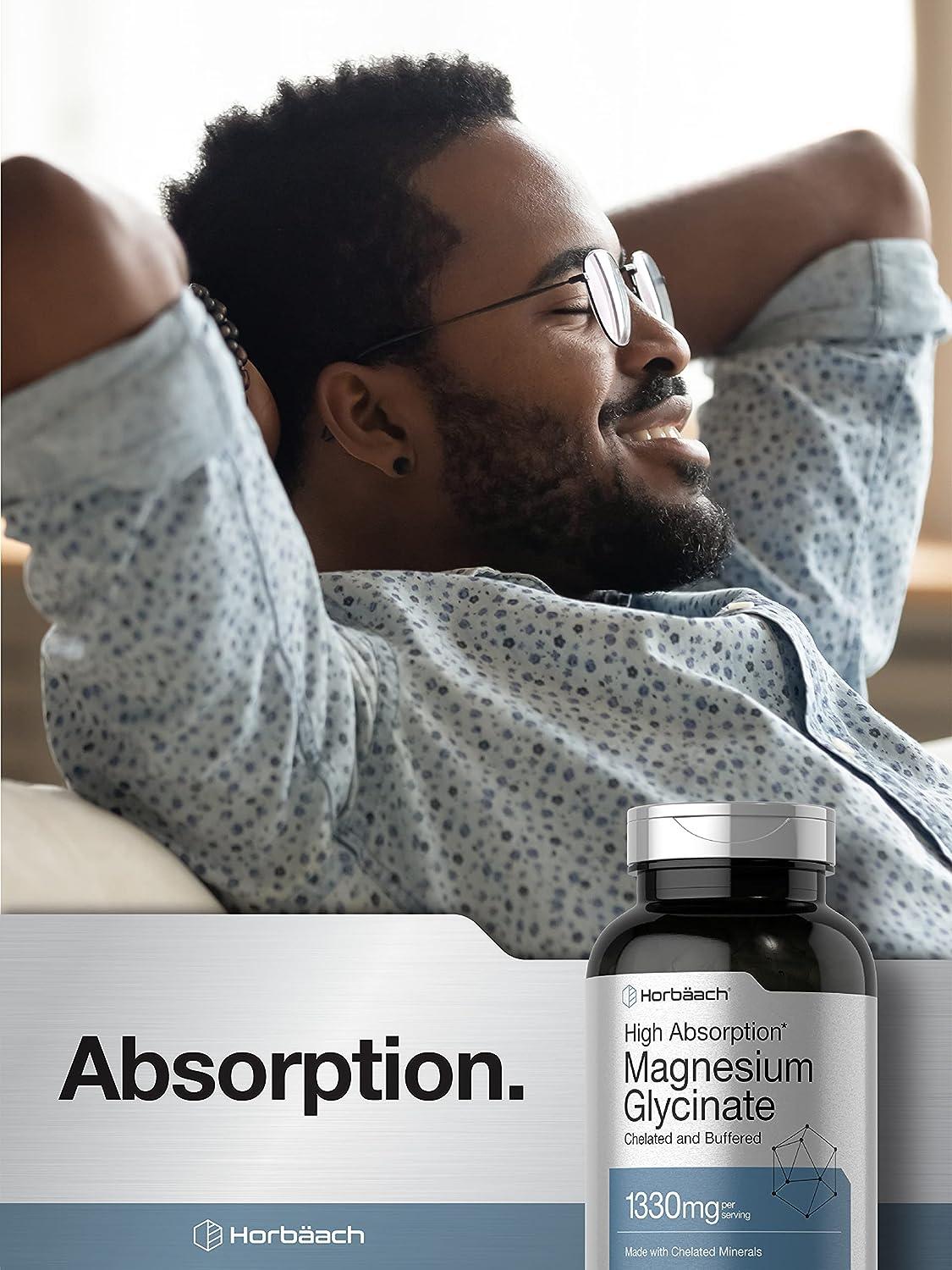 High Strength Buffered Magnesium Glycinate 1330mg | 250 Capsules with ...