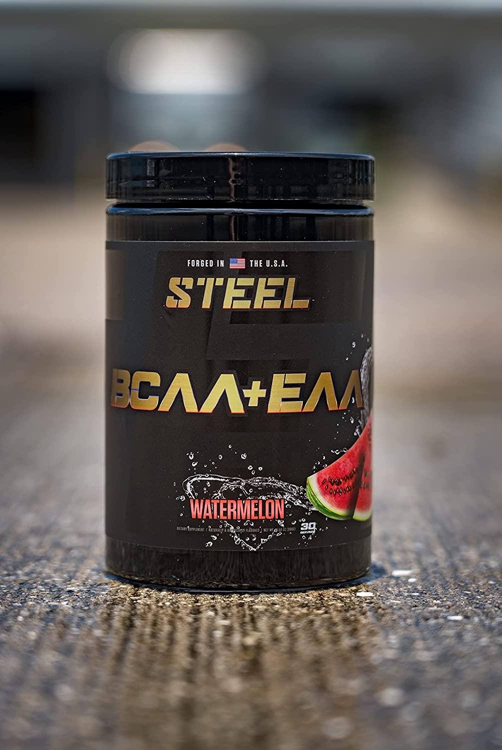 Steel Supplements High Performance BCAA EAA Powder - Lean Muscle Growth ...