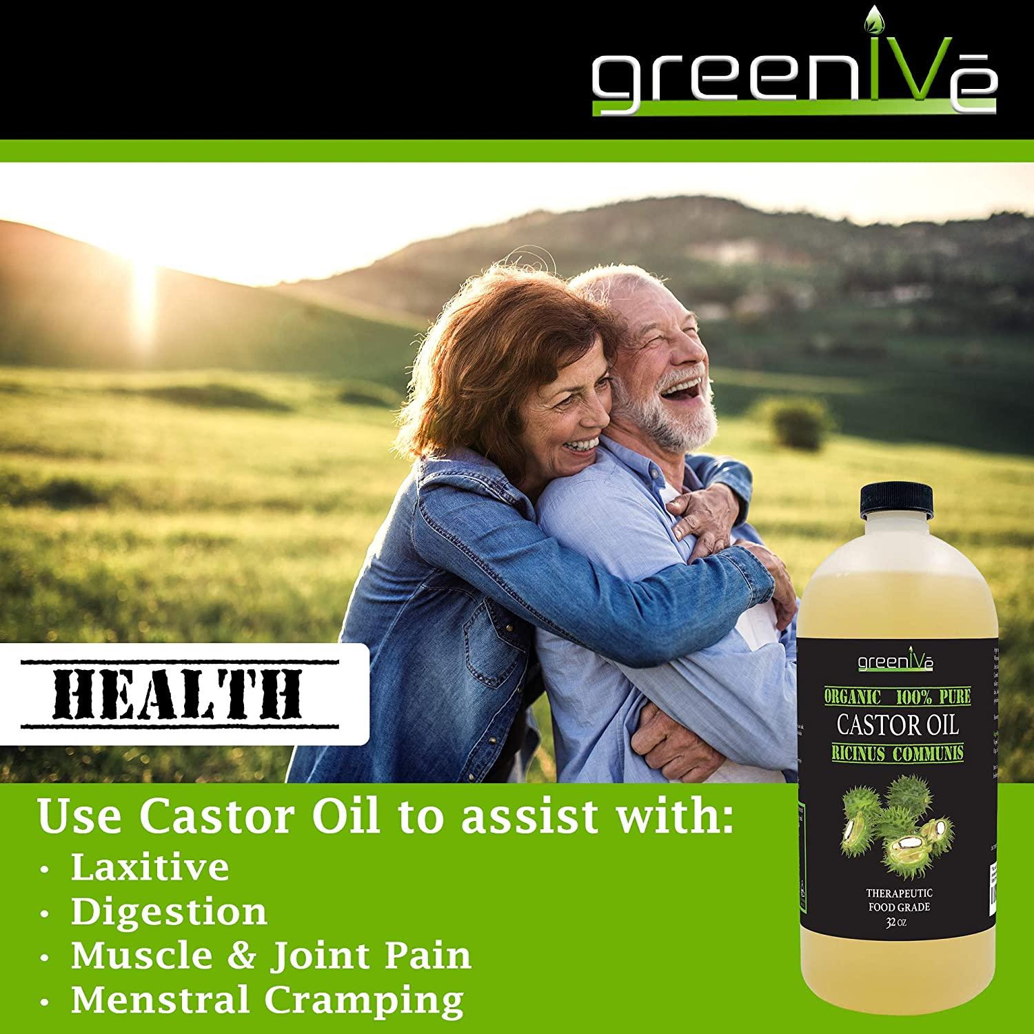 GreenIVe 100% Pure Cold Pressed Castor Oil - Hexane Free, 32 oz ...