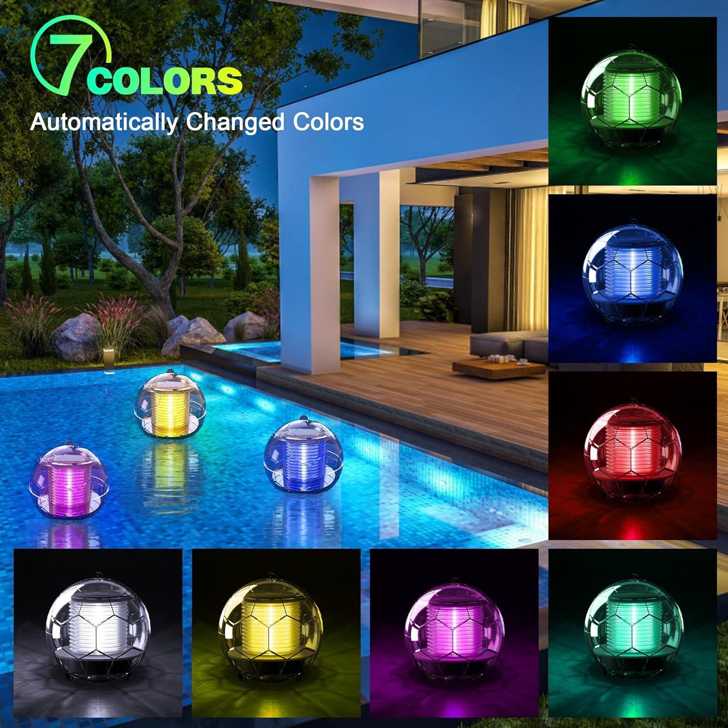 Linkax Solar Pool Lights - Waterproof Floating Lamps for Garden Pond ...