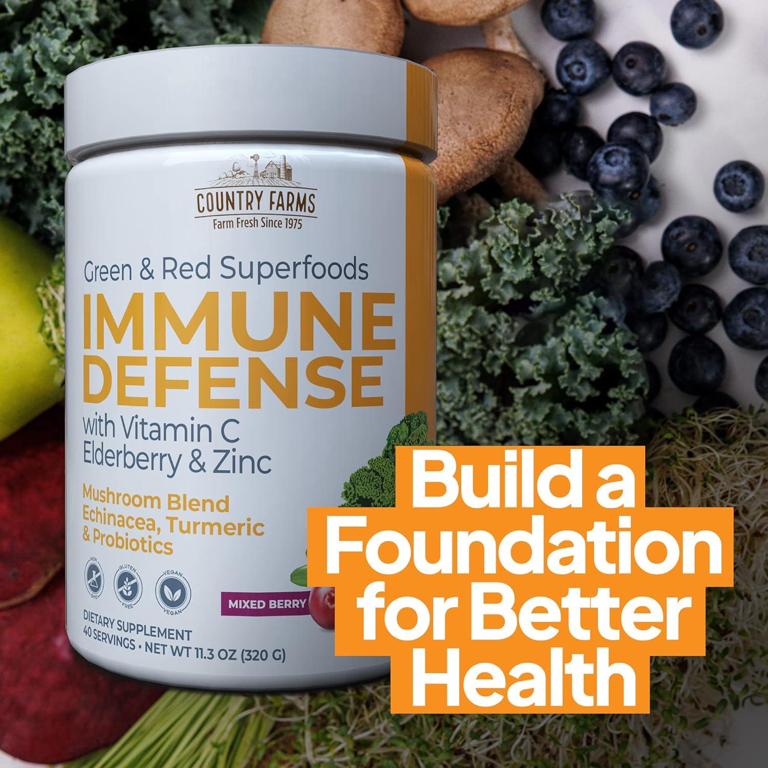 Country Farms Immune Defense Superfoods Drink Mix - Vitamin C & Black ...