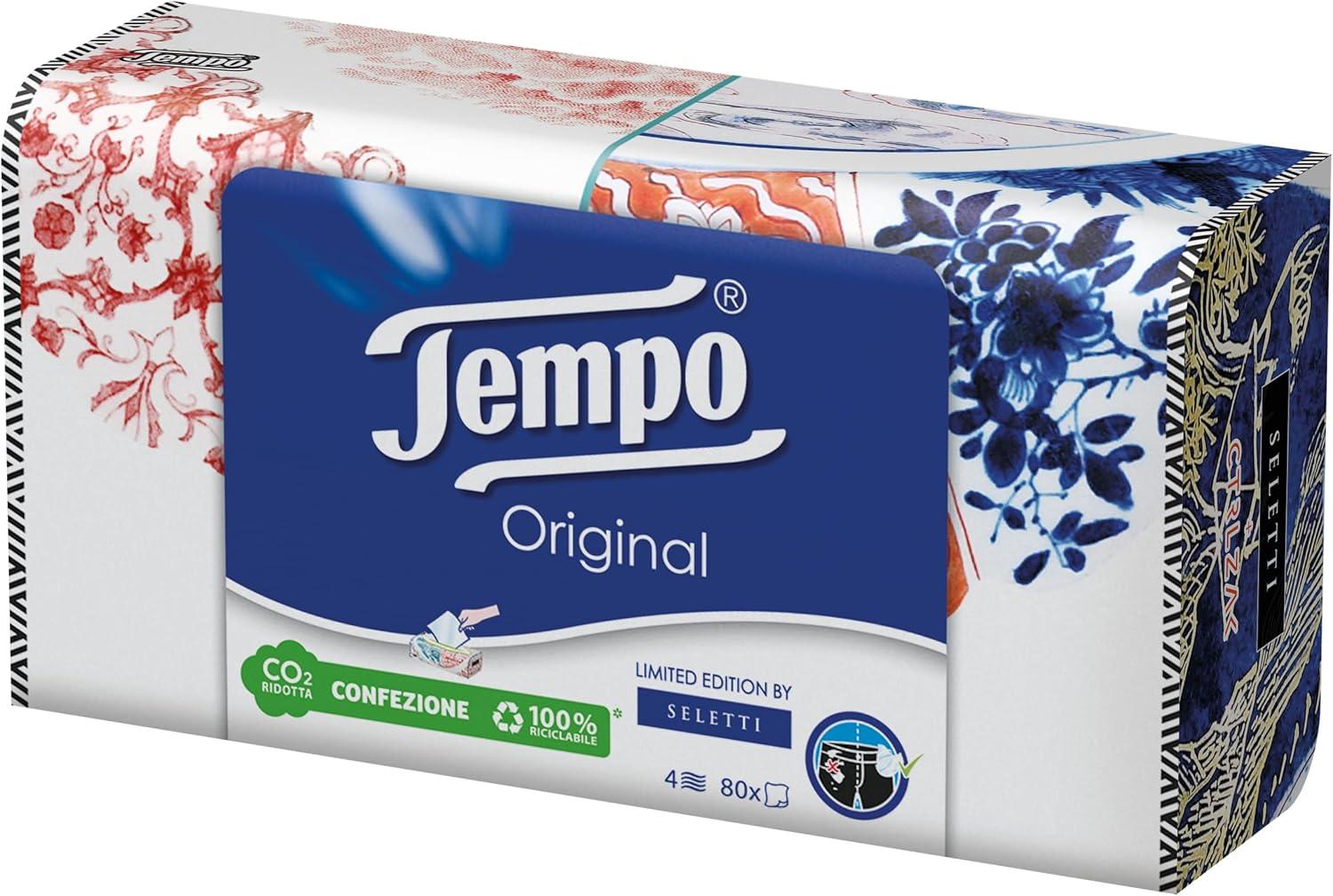 Tempo Tissues Box - 4-Ply - 12 Packs (80 Tissues Each) - Unique ...
