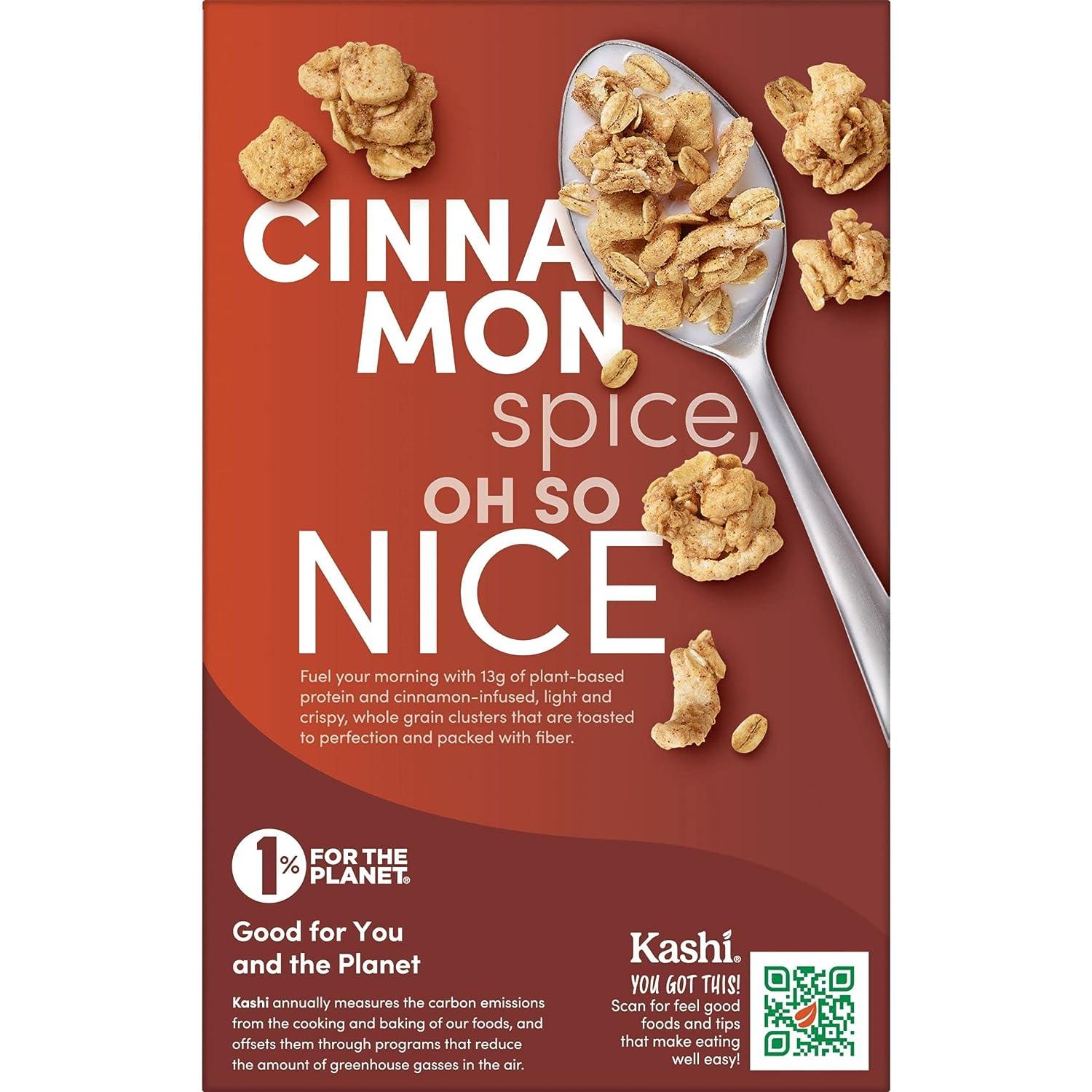 Kashi GO Cinnamon Crisp Vegan Protein & Fiber Breakfast Cereal 14oz - 1 Box