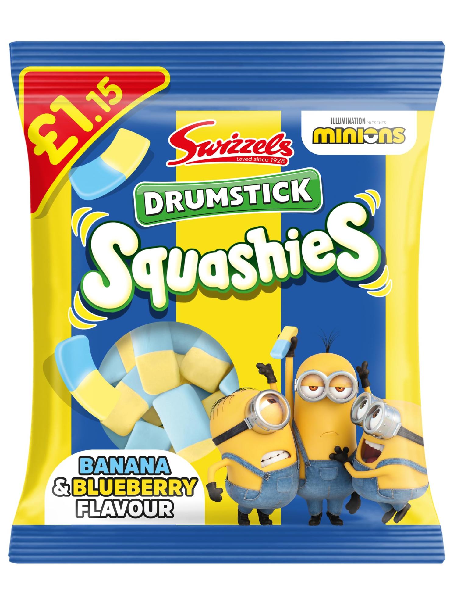 Swizzels Squashies Minion Sweets - Banana & Blueberry Flavour (Price ...