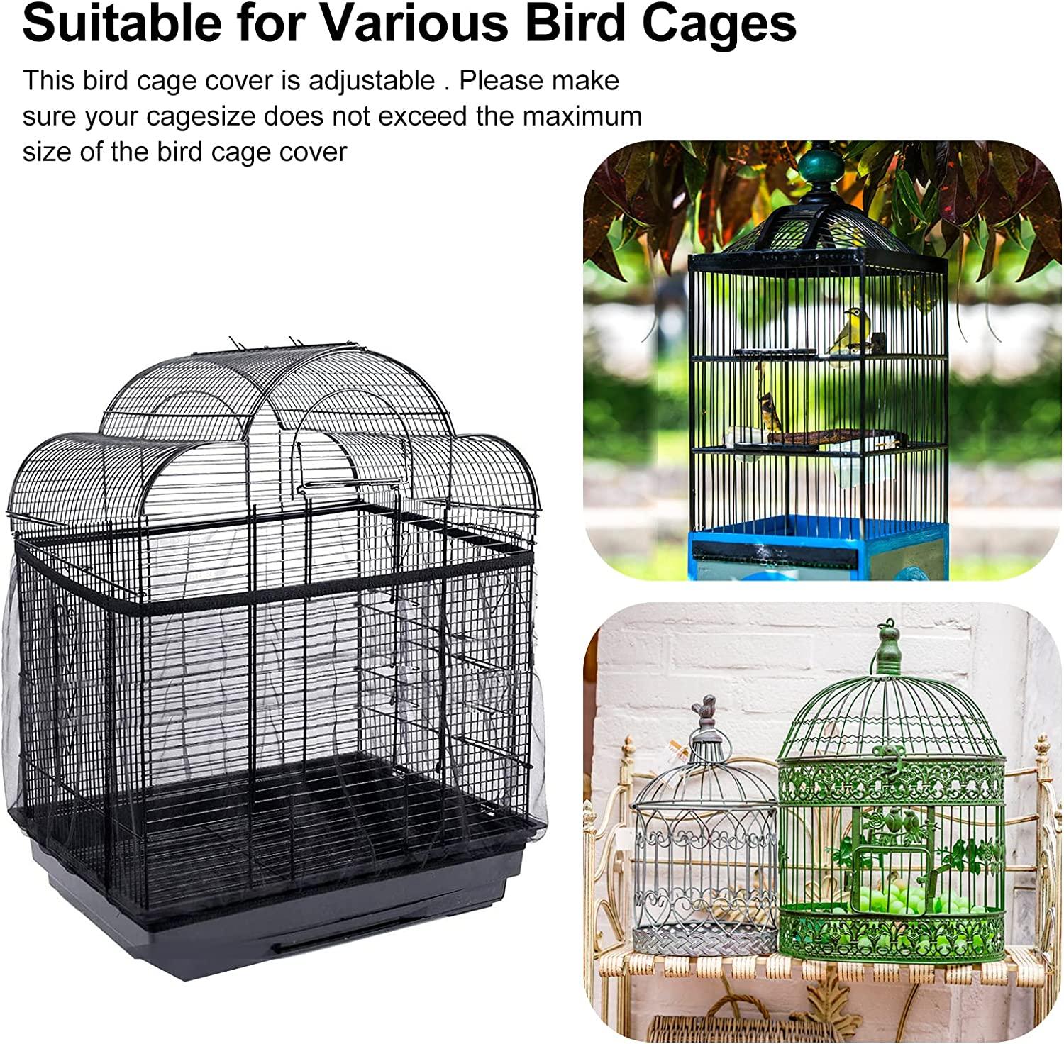 MoietToi Bird Cage Seed Catcher (2 Pack) - Large Parrot Nylon Mesh Net ...