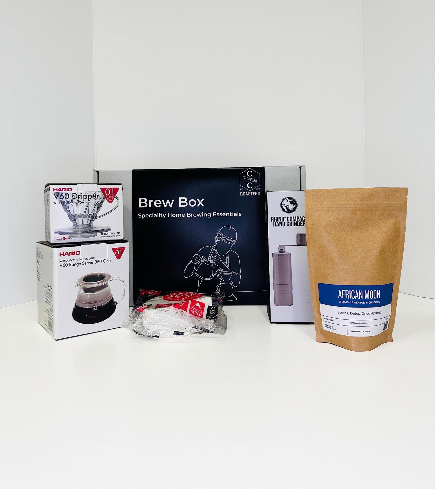 Crosby Coffee Roasters V60 Brew Box with Grinder Server Jug and 100% ...