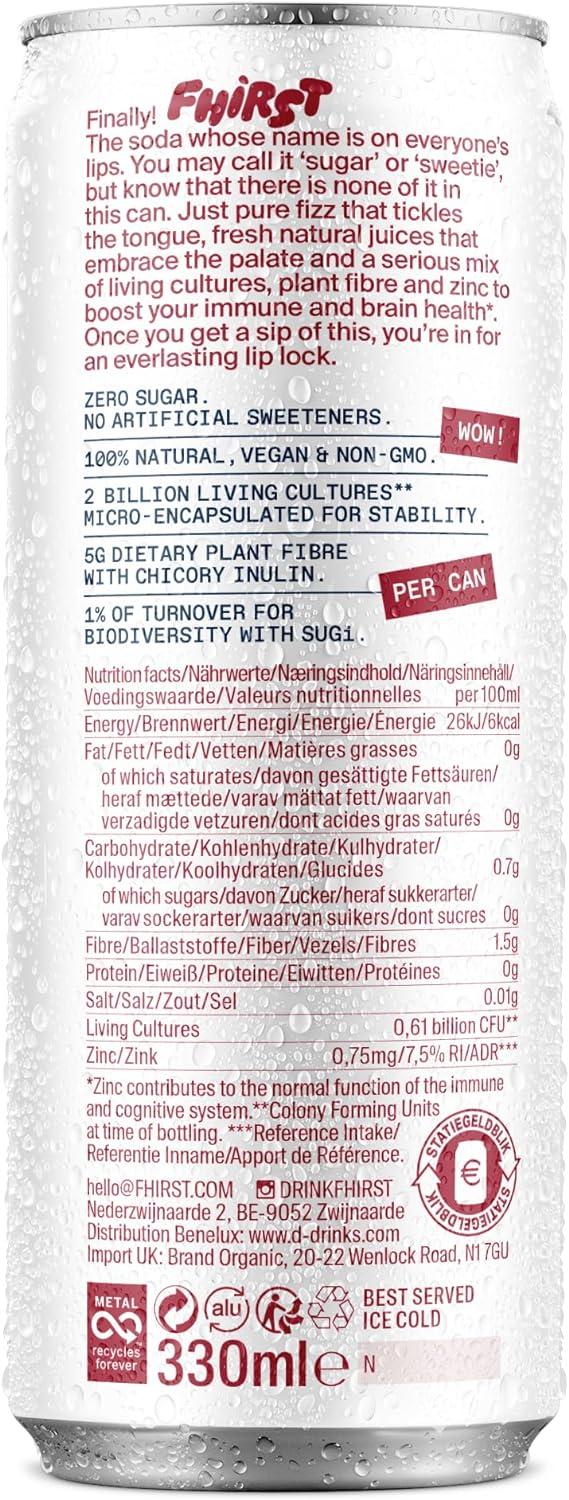 FHIRST Living Soda - Cherry Vanilla | Probiotic/Prebiotic Soda for Gut ...