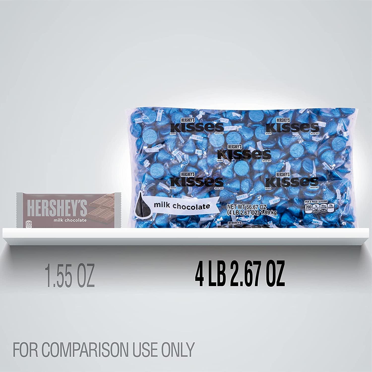Hershey's Kisses Dark Blue Foil Milk Chocolate Candy - 66.7 oz Bag (400 Pieces) | Buy Now with ...