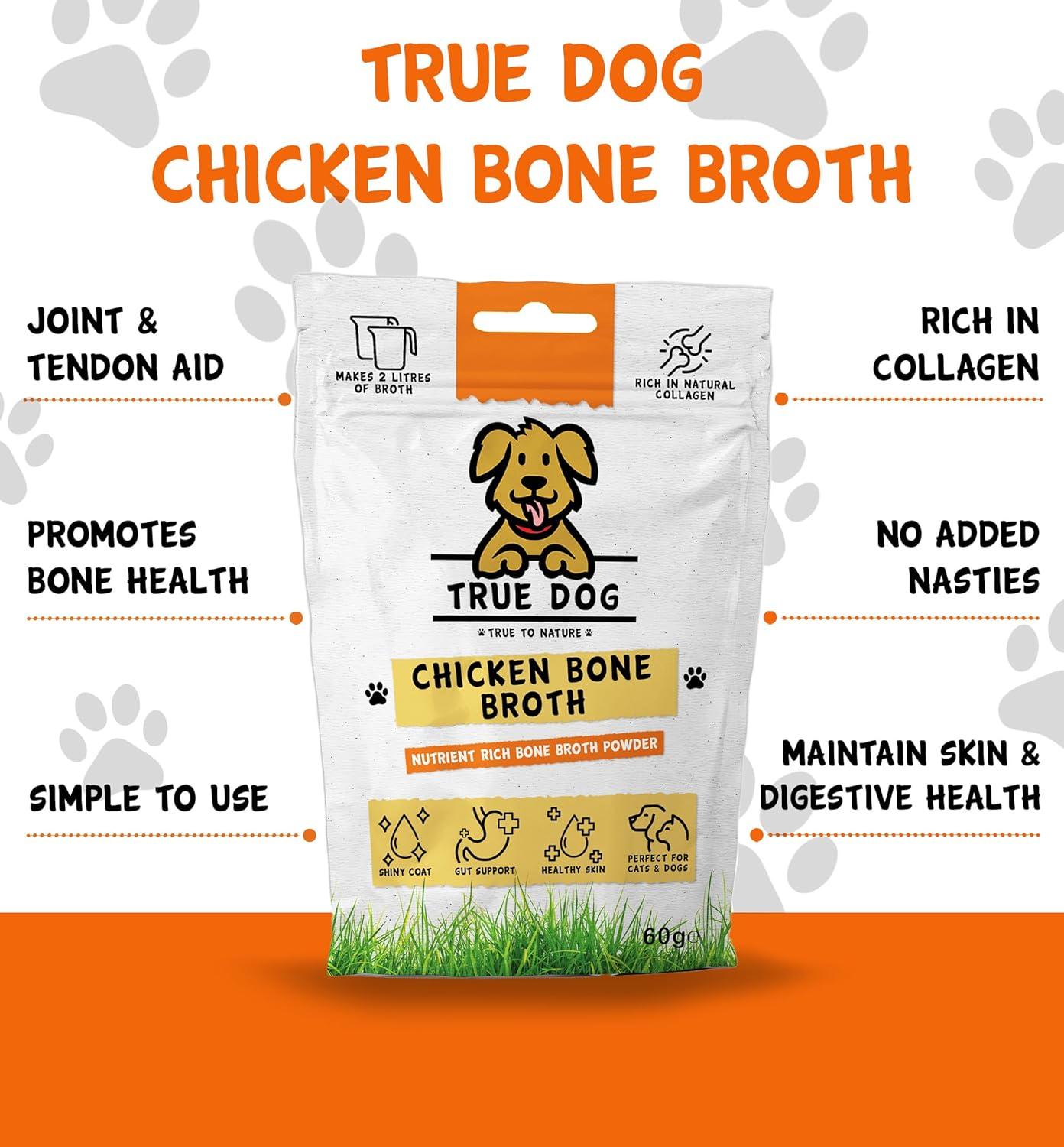 True Dog Chicken Bone Broth Powder 100% Pure Chicken Protein Powder for ...