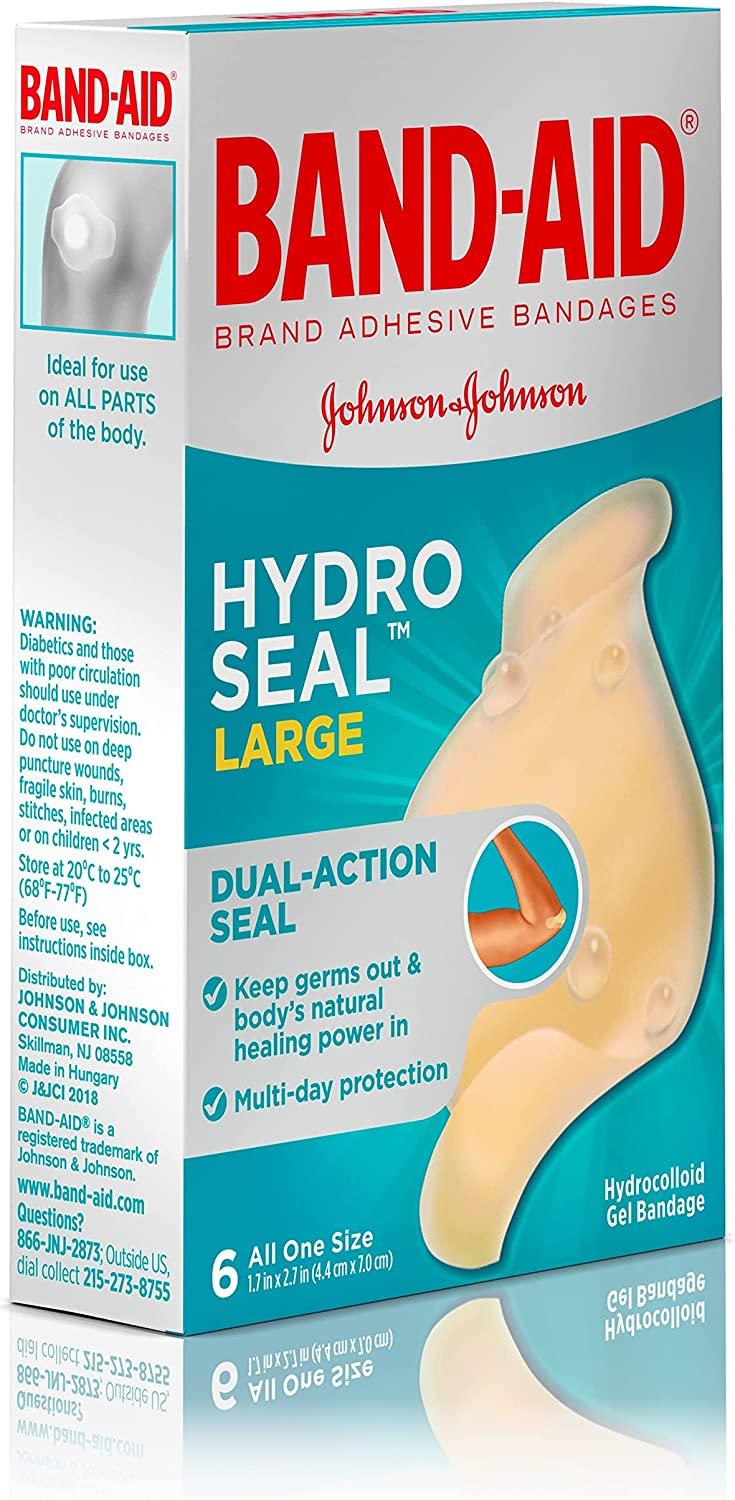 Johnson's Baby Band-Aid Hydro Seal Large Waterproof Adhesive Bandages 6 ...