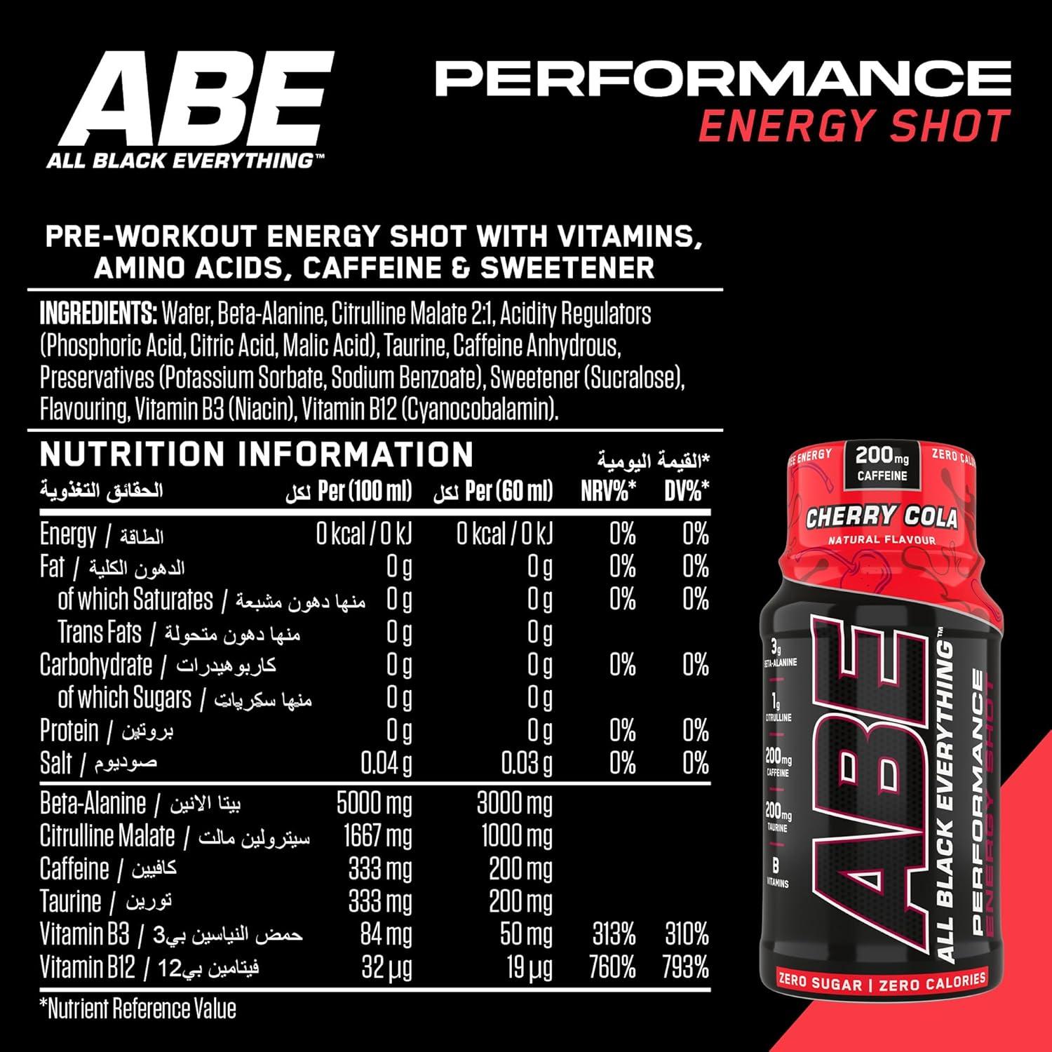 Applied Nutrition ABE PreWorkout Shots 12x 60 ml Cherry Cola | Buy Now ...