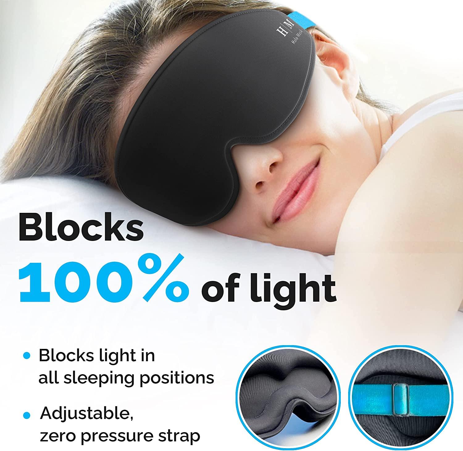 3D Blackout Eye Mask for Sleeping - Halo Sleep Mask for Women and Men ...