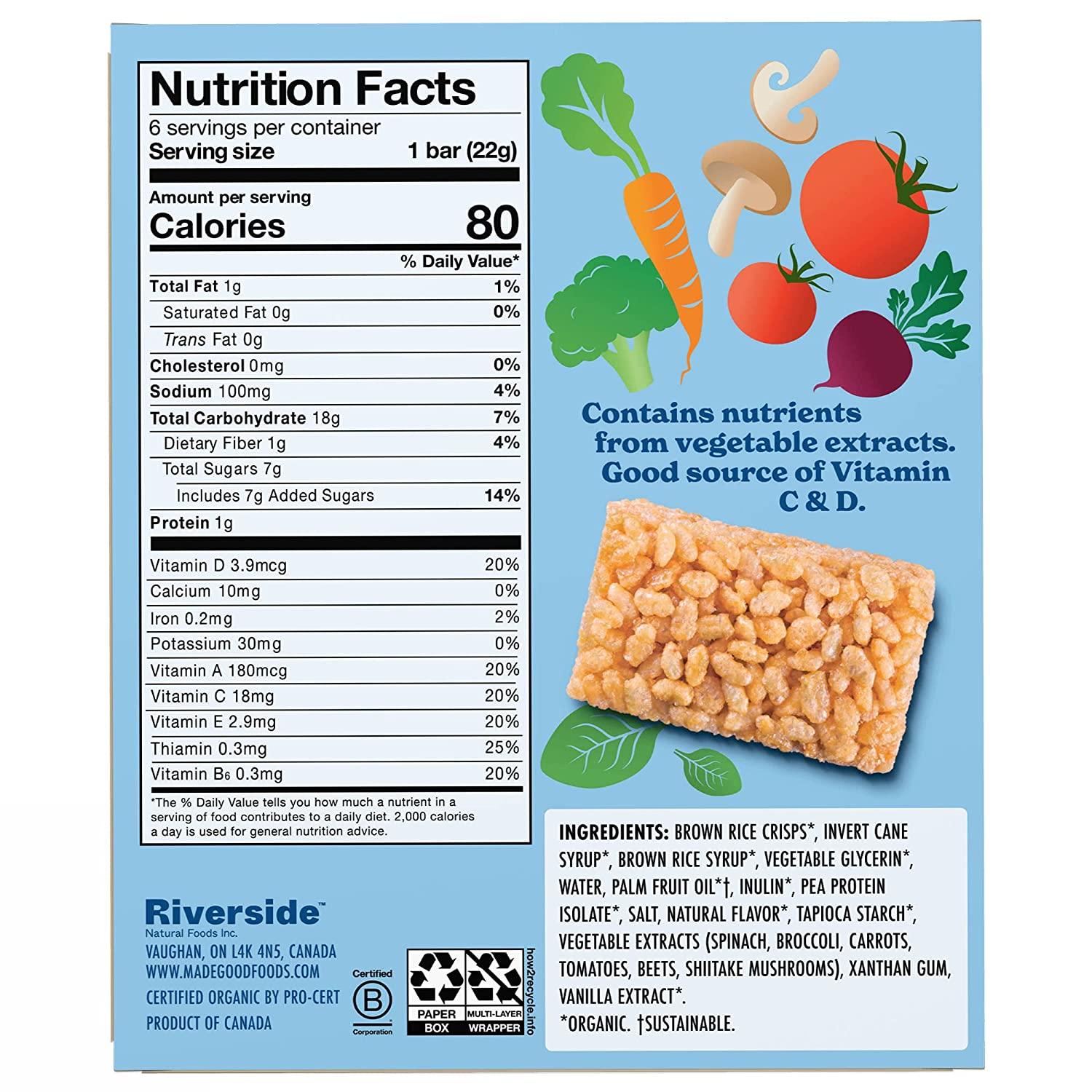 Made Good Vanilla Crispy Squares 6 Pack (36 ct) | Nutrient-Rich Gluten ...