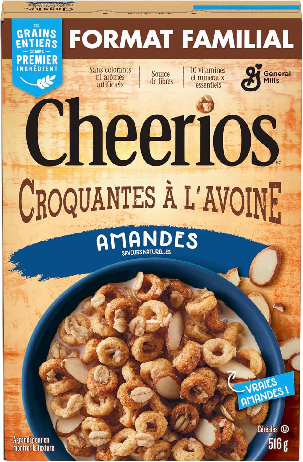 CHEERIOS - FAMILY SIZE PACK - Almond Oat Crunch Cereal Box Whole Grain ...