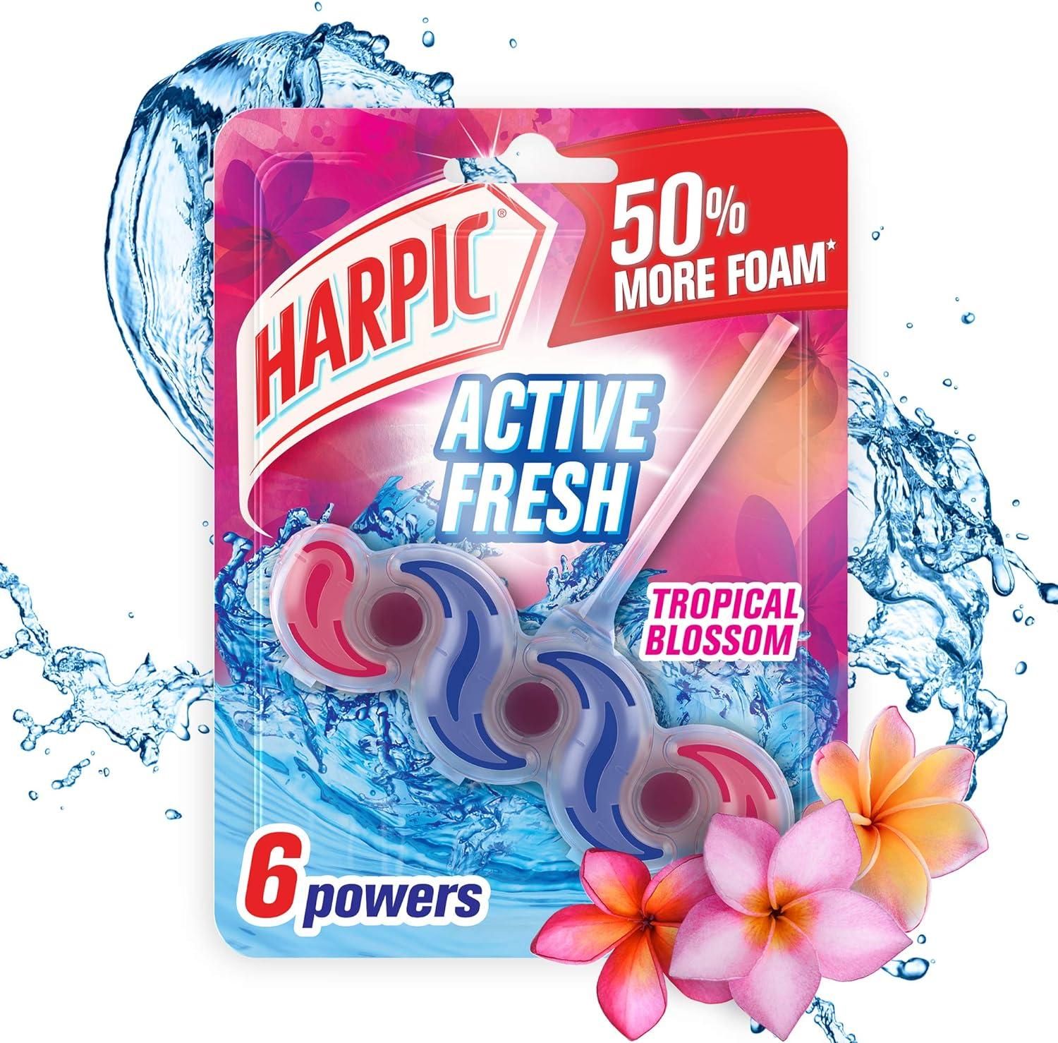Harpic Toilet Rim Block Fresh Power 6 - Tropical Blossom | Buy Now with ...