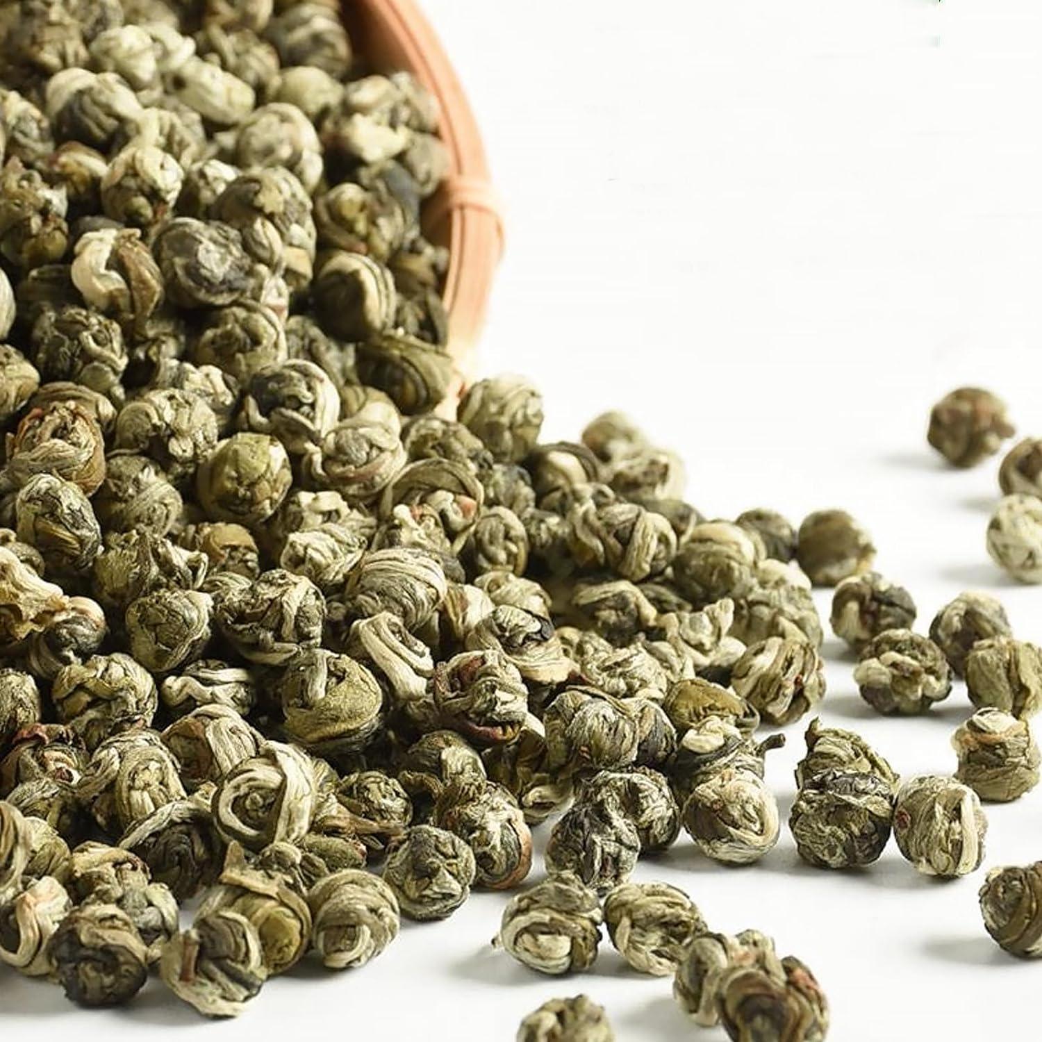 Newest MQUPIN Jasmine Dragon Pearls Green Tea 120g - Hand Rolled ...