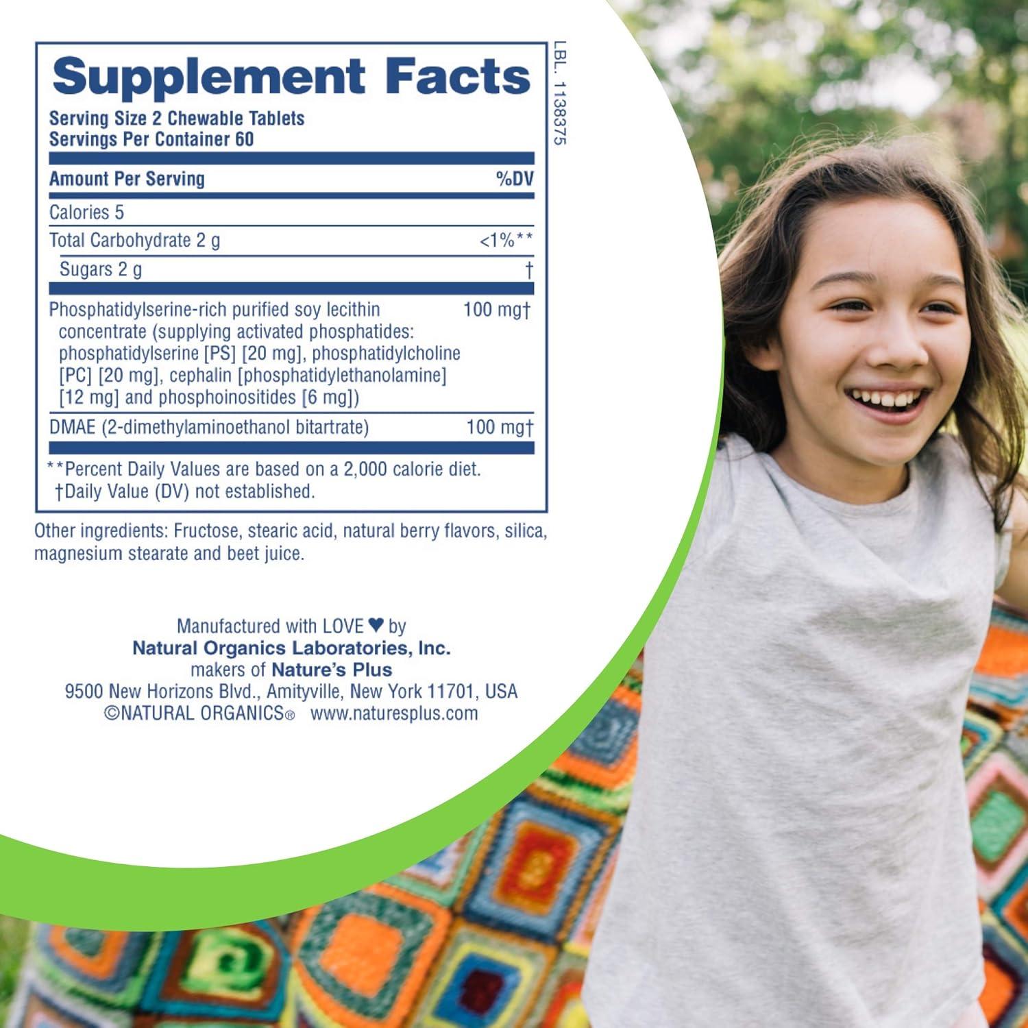 Natures Plus Pedi-Active LECI-PS - Childrens Chewable Supplement for ...