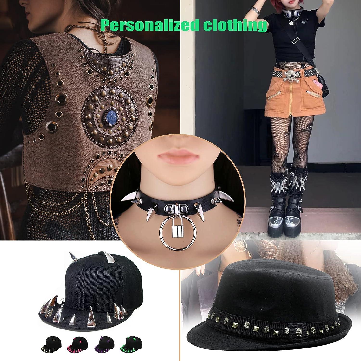 Punk Style Spike Studs Set - 244pcs, 3 Colors, 9 Shapes - Rhinoceros ...