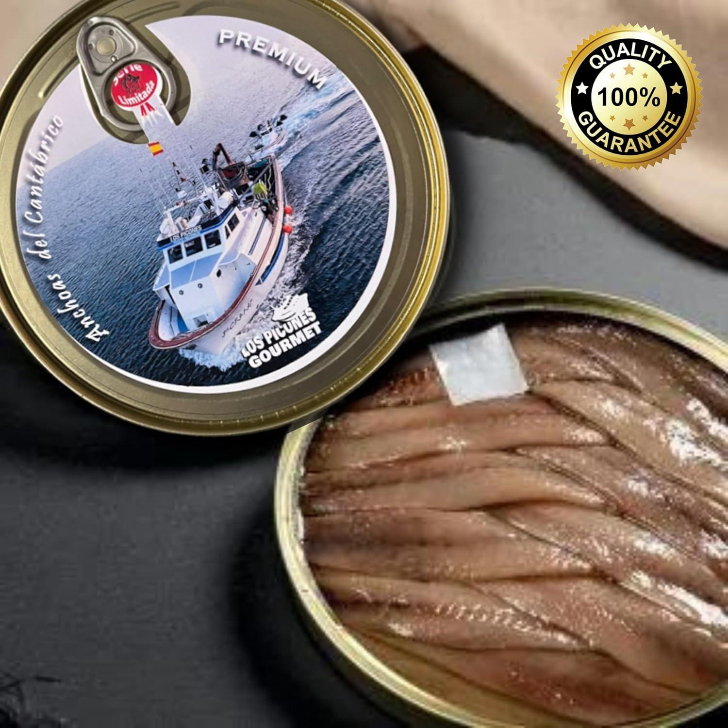 Los Picones Gourmet Premium Anchovies from the Cantabrian XL Pack of 3 ...