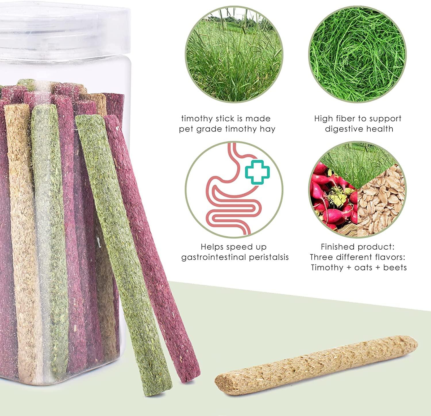 ERKOON 25 Pcs Timothy Hay Sticks Rabbit Chew Toys | Natural Molar ...