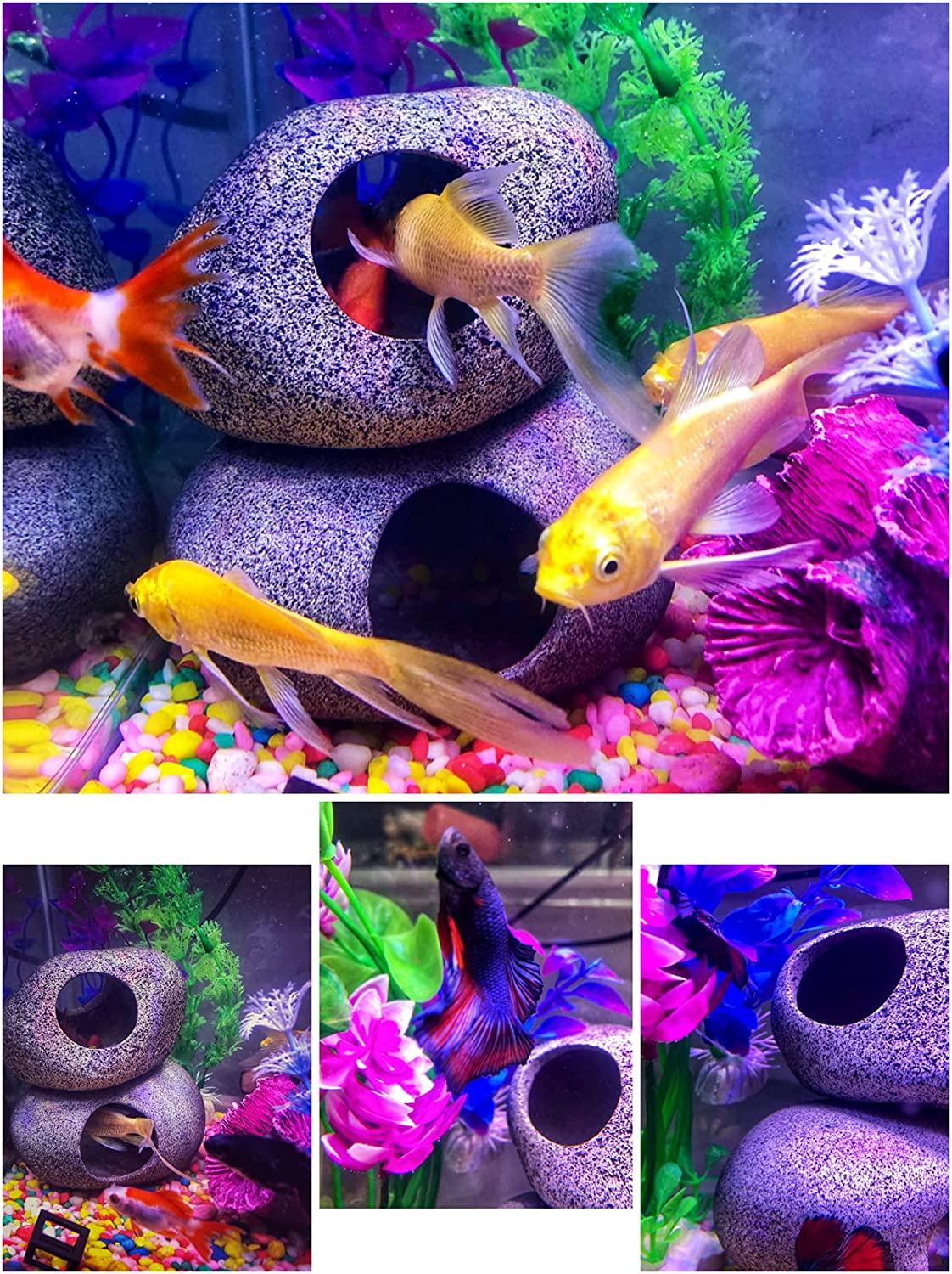 Stackable Aquarium Rock Caves - Ideal Hideaway for Shrimp, Cichlid, and ...