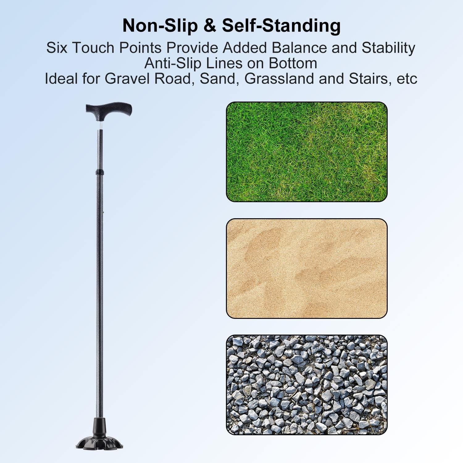 Supregear 6-Prong Non-Slip Rubber Cane Tip for 19mm Standard Walking ...