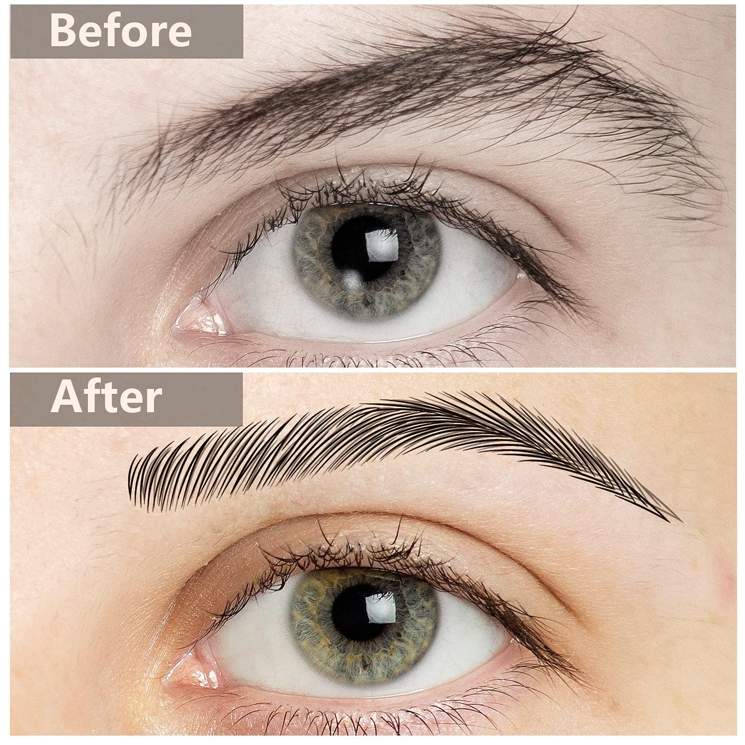 12 Sheets Waterproof 4D Eyebrow Stickers - Realistic Fake Eyebrow ...