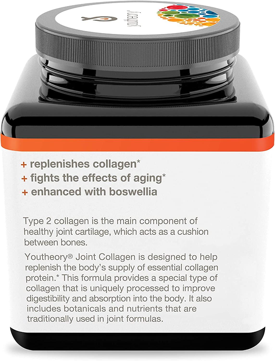 Youtheory Joint Collagen Pills with Boswellia - 120 Capsules for Joint ...