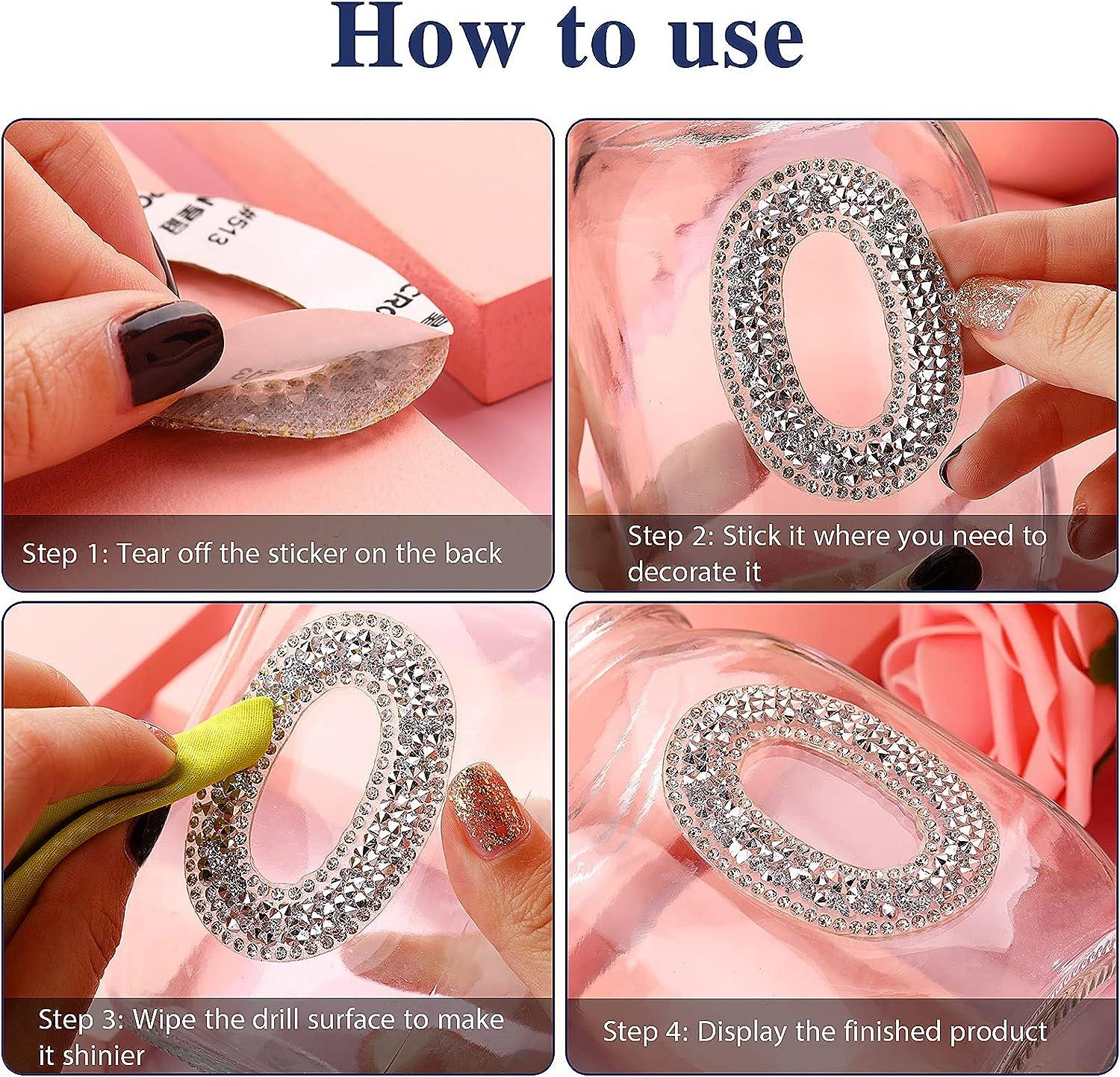 37-Piece Rhinestone Letter Stickers - Large Glitter Alphabet & Number ...