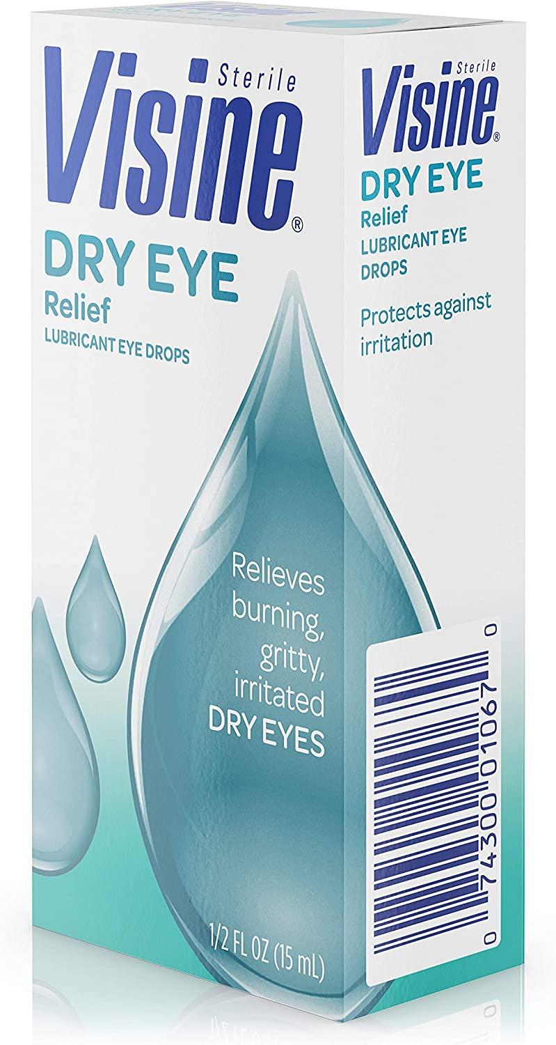 Visine Dry Eye Relief Lubricant Eye Drops 0.5 fl. oz - Soothes and ...