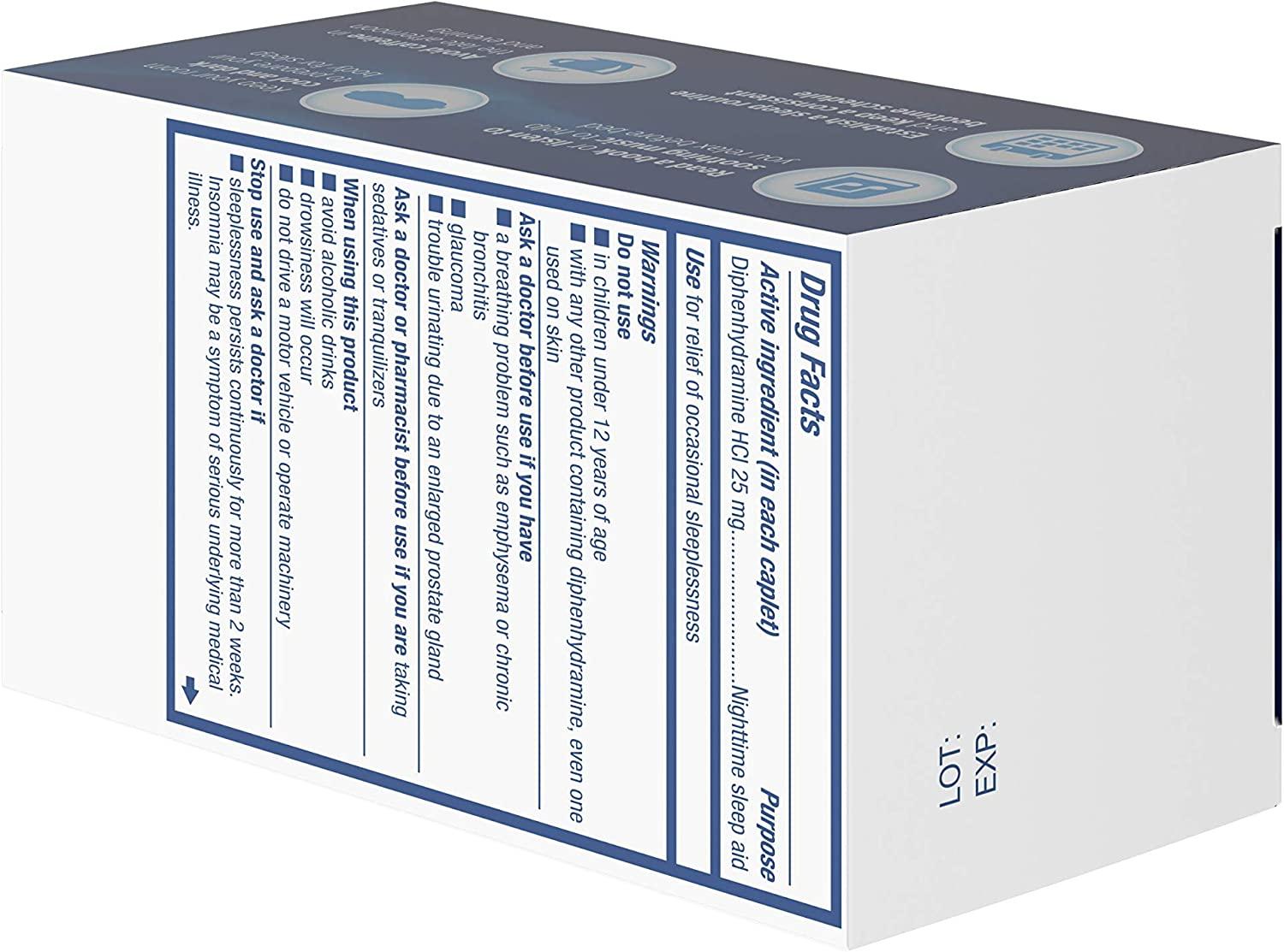 Tylenol Simply Sleep Nighttime Sleep Aid 25 mg Caplets 100-Count Pack ...