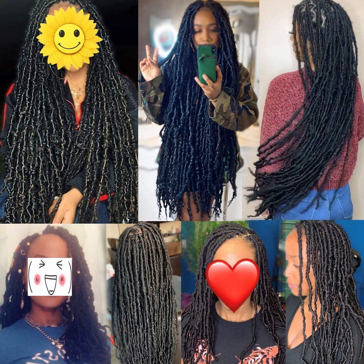 Xtrend 7 Packs 18 Inch Natural Black Soft Nu Faux Locs Crochet Braids ...