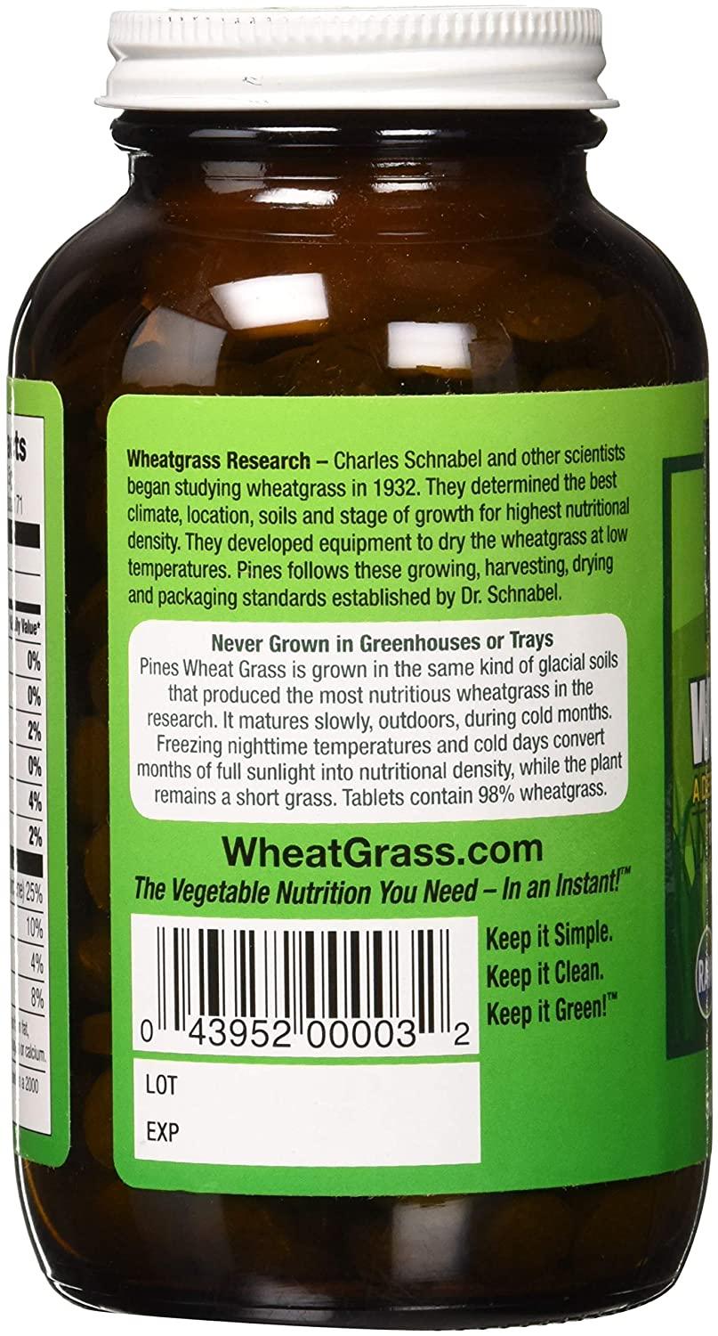 Pines Organic Wheat Grass Tablets - 500 Count | Nutrient-Rich Superfood ...