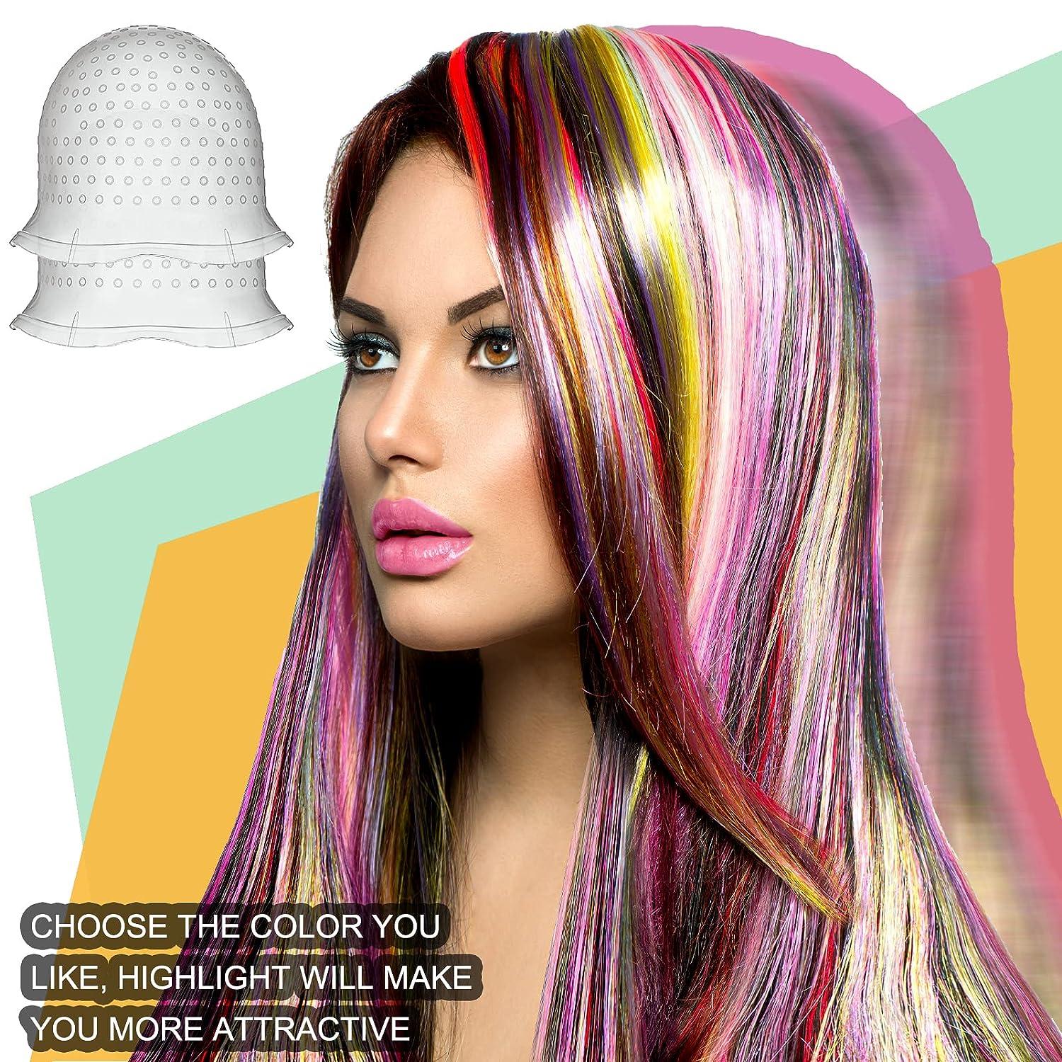 2 Pcs Reusable Silicone Highlighting Caps for Hair Coloring - Hair ...