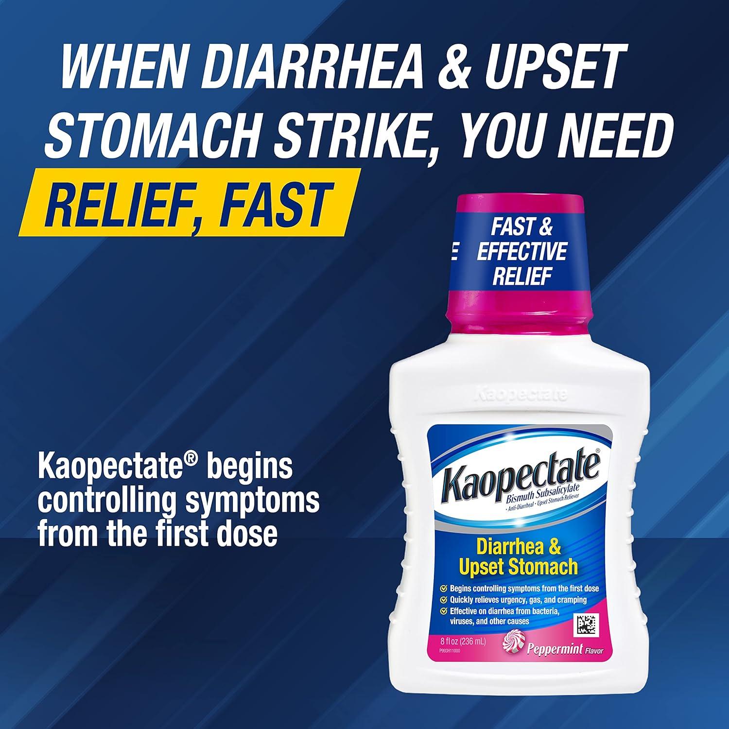 Kaopectate Anti-Diarrheal Upset Stomach Reliever Peppermint | 8 fl oz