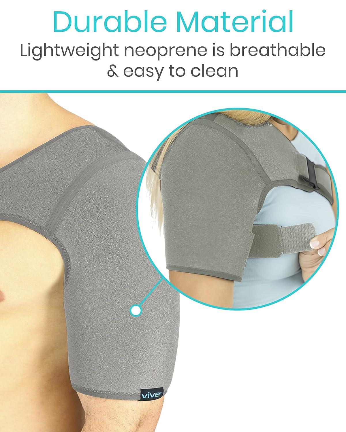 Vive Shoulder Brace - Rotator Cuff Compression Support - Gray Small ...