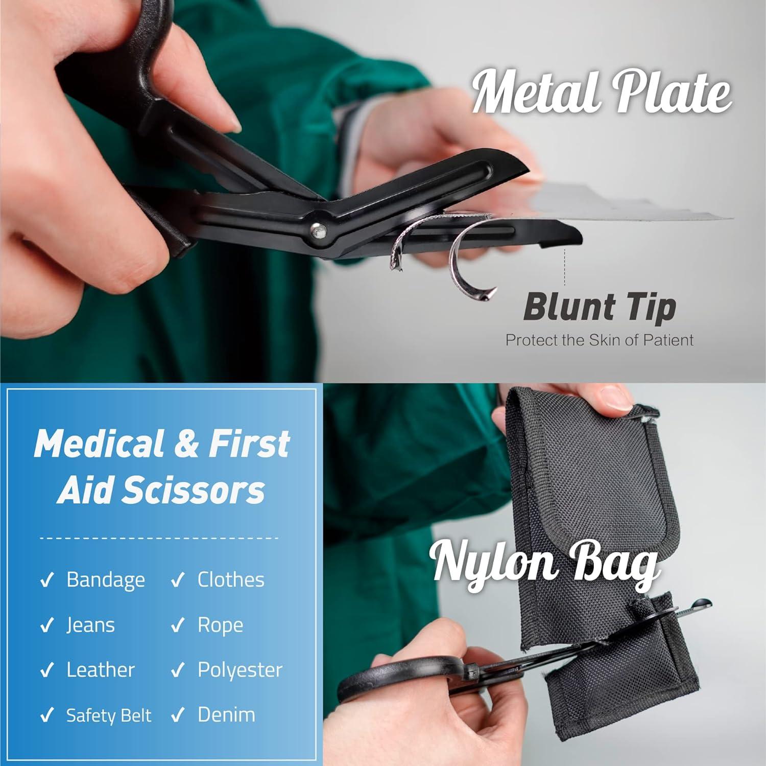 LI JIU Trauma Shears 4-Pack - 7.5 inch Bandage Scissors Set for EMT ...