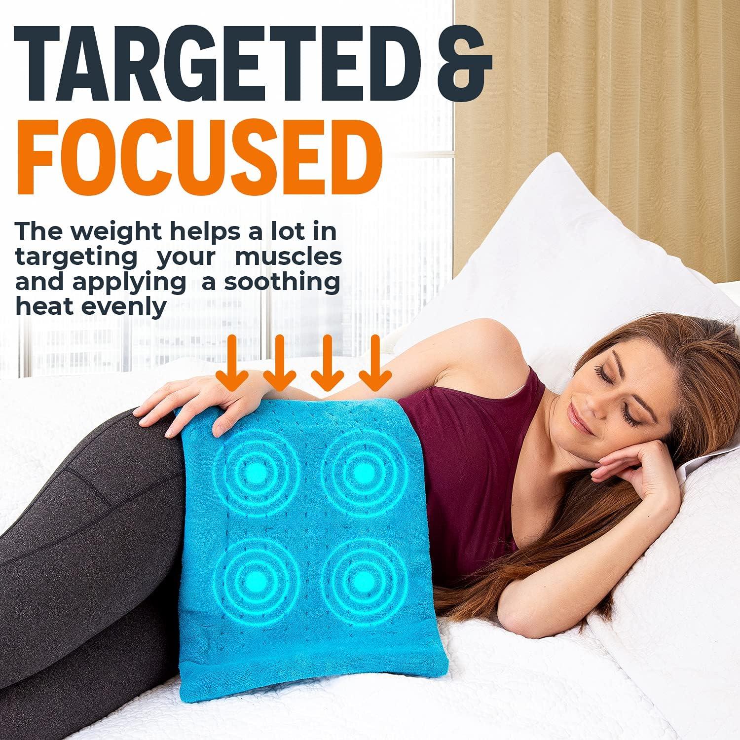 Cure Choice 3-in-1 Weighted Heating Pad with Massager - 12x24 Large ...