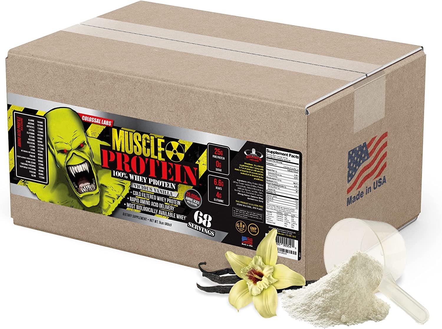 GL Colossal Labs Monster Muscle Protein 5lb Strawberry Pack - High ...