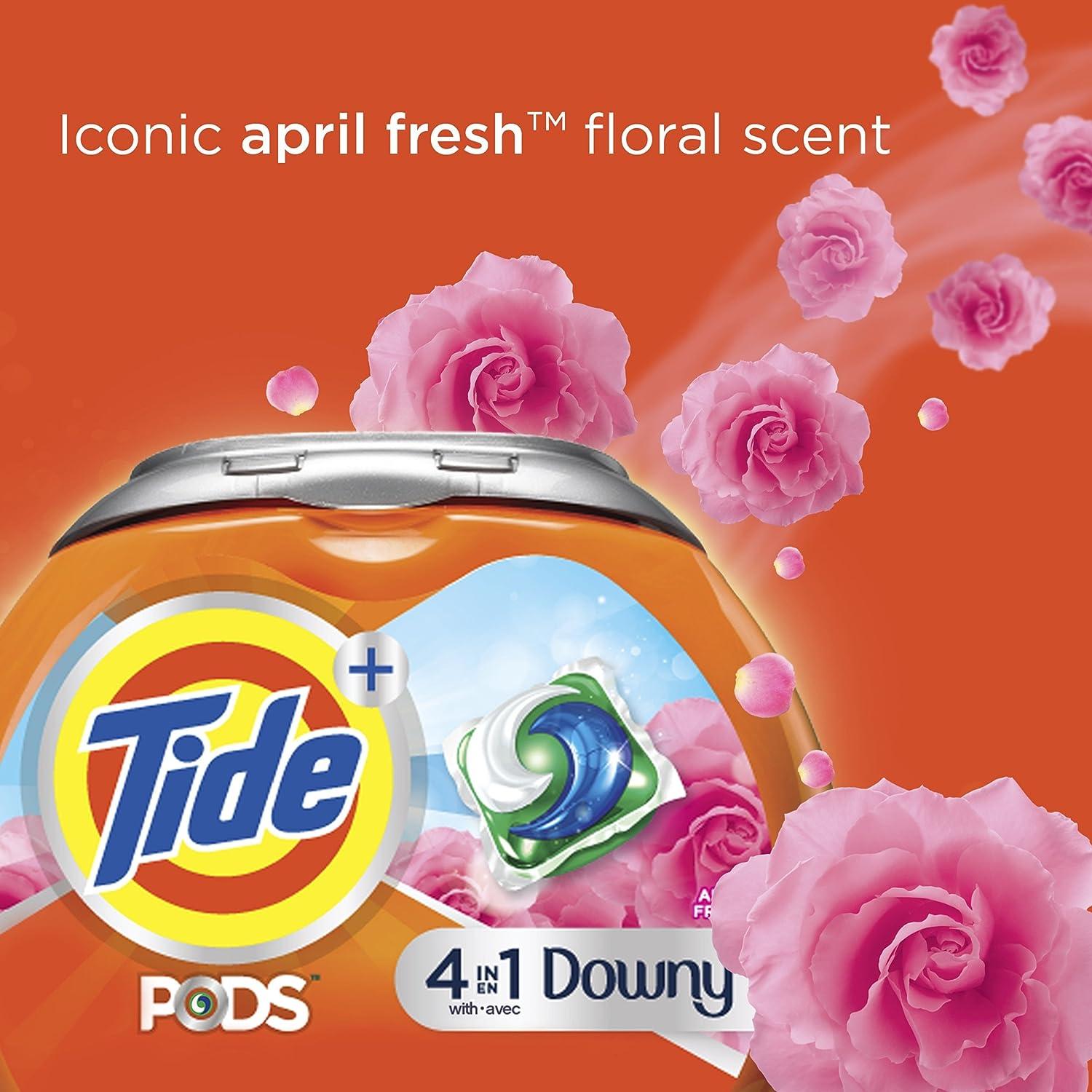 Tide PODS Plus Downy 4 in 1 HE Turbo Laundry Detergent Pods, 61 ct ...