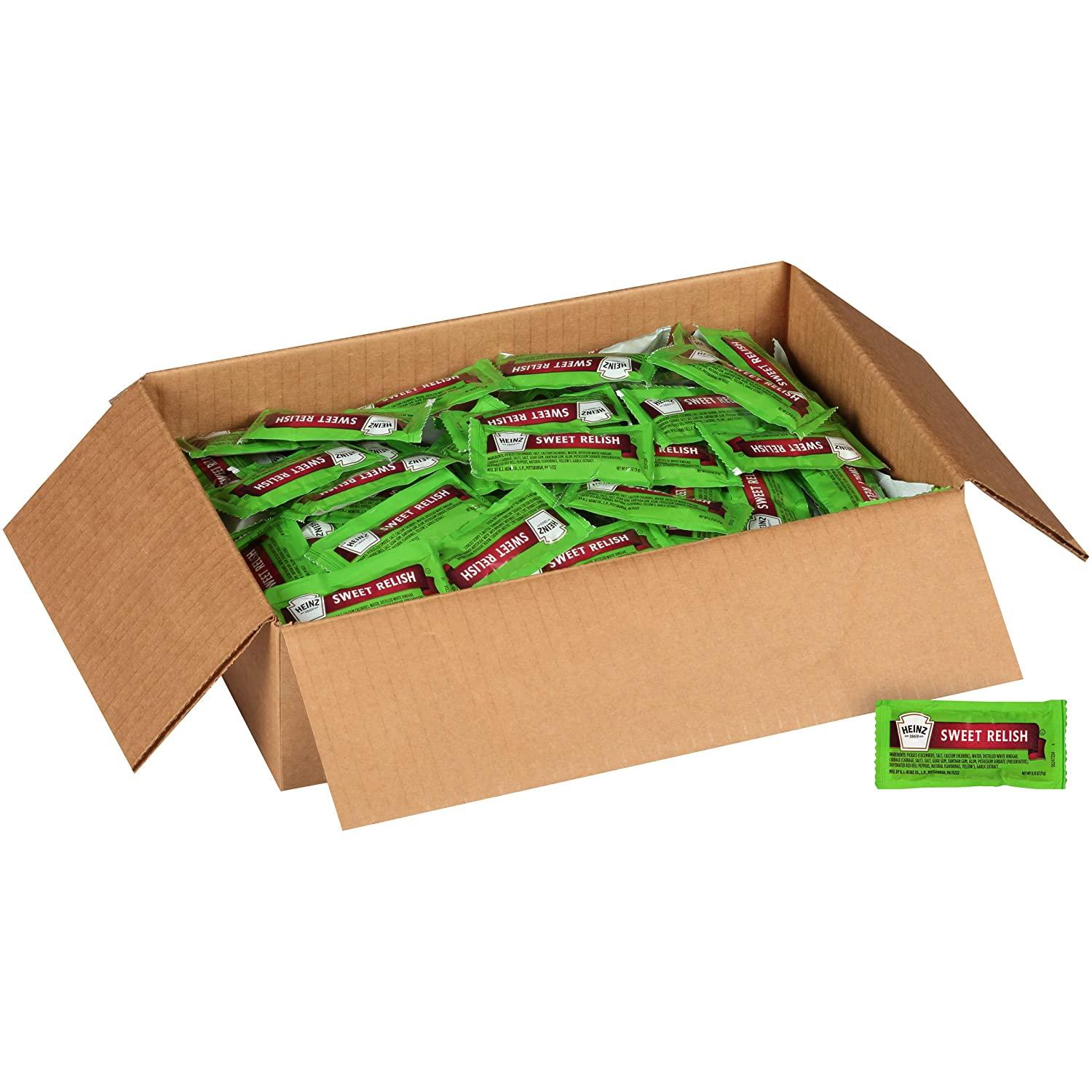 Heinz Single Serve Relish 200 ct Casepack - Individual Portion Packets ...